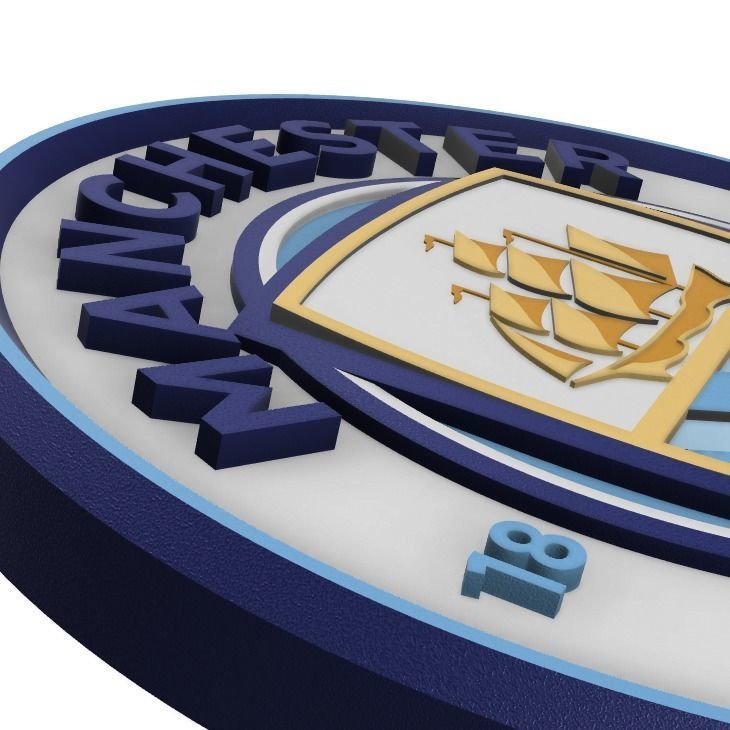 Manchester City Wall Sign 3D model 3D printable | CGTrader