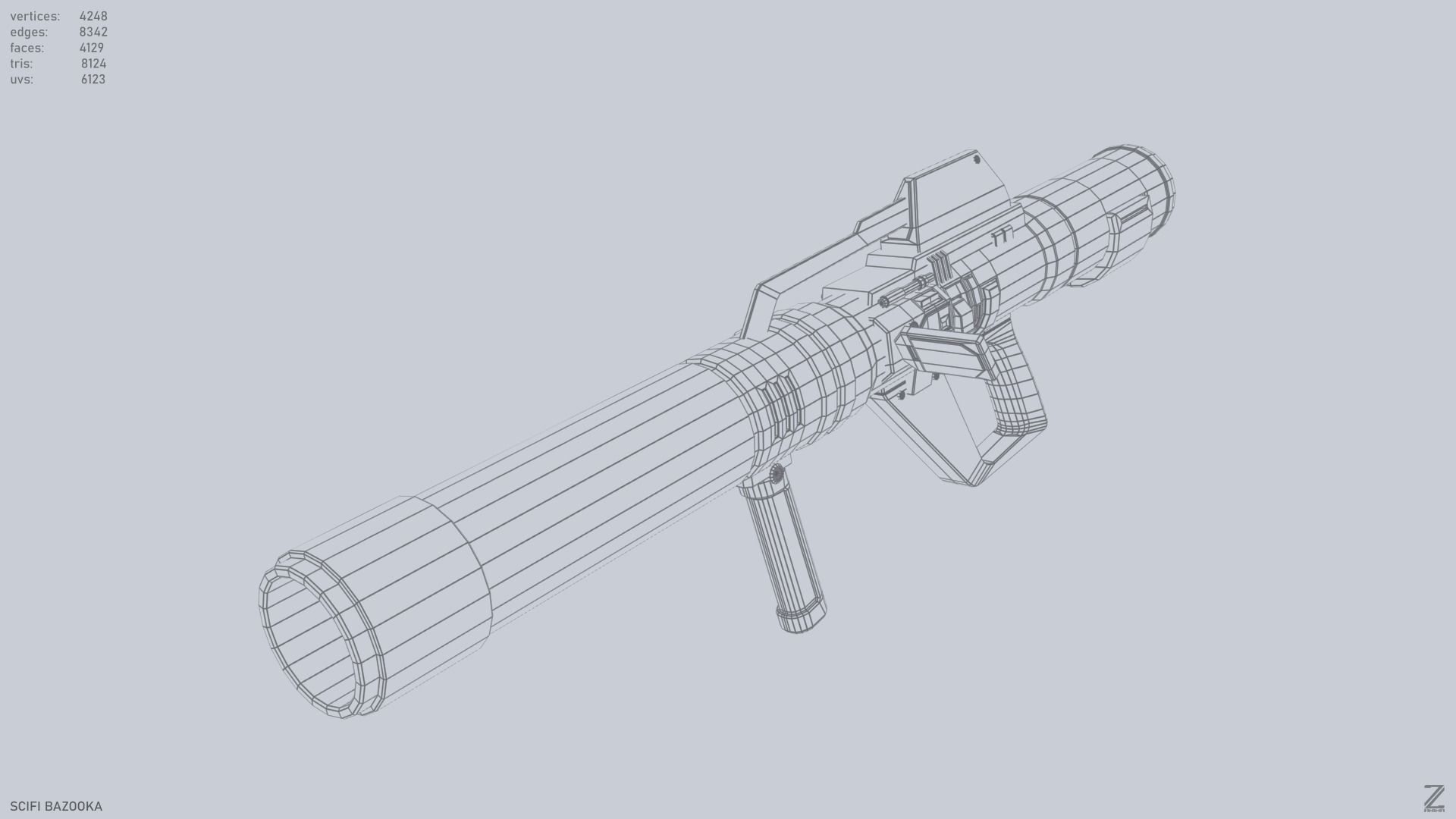 3D model Scifi bazooka VR / AR / low-poly | CGTrader
