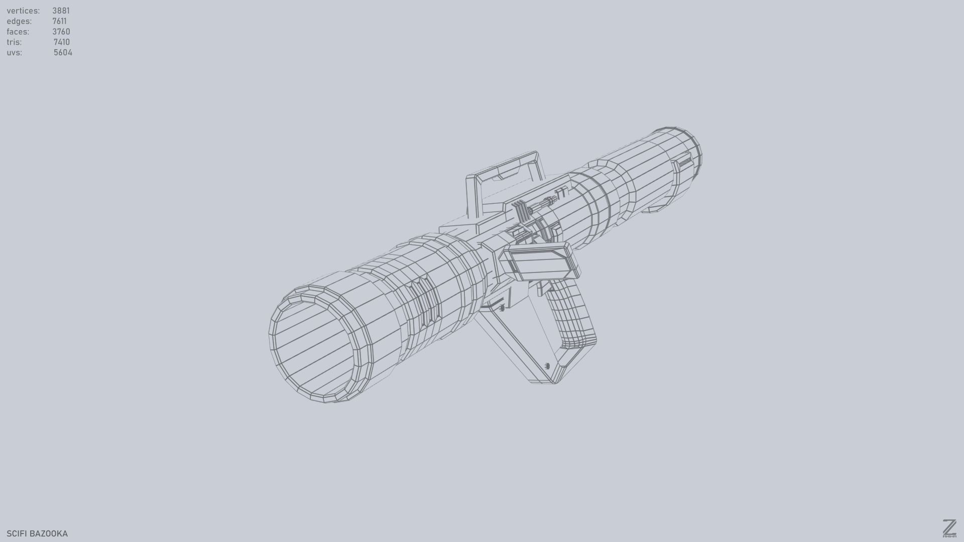 3D model Scifi bazooka VR / AR / low-poly | CGTrader