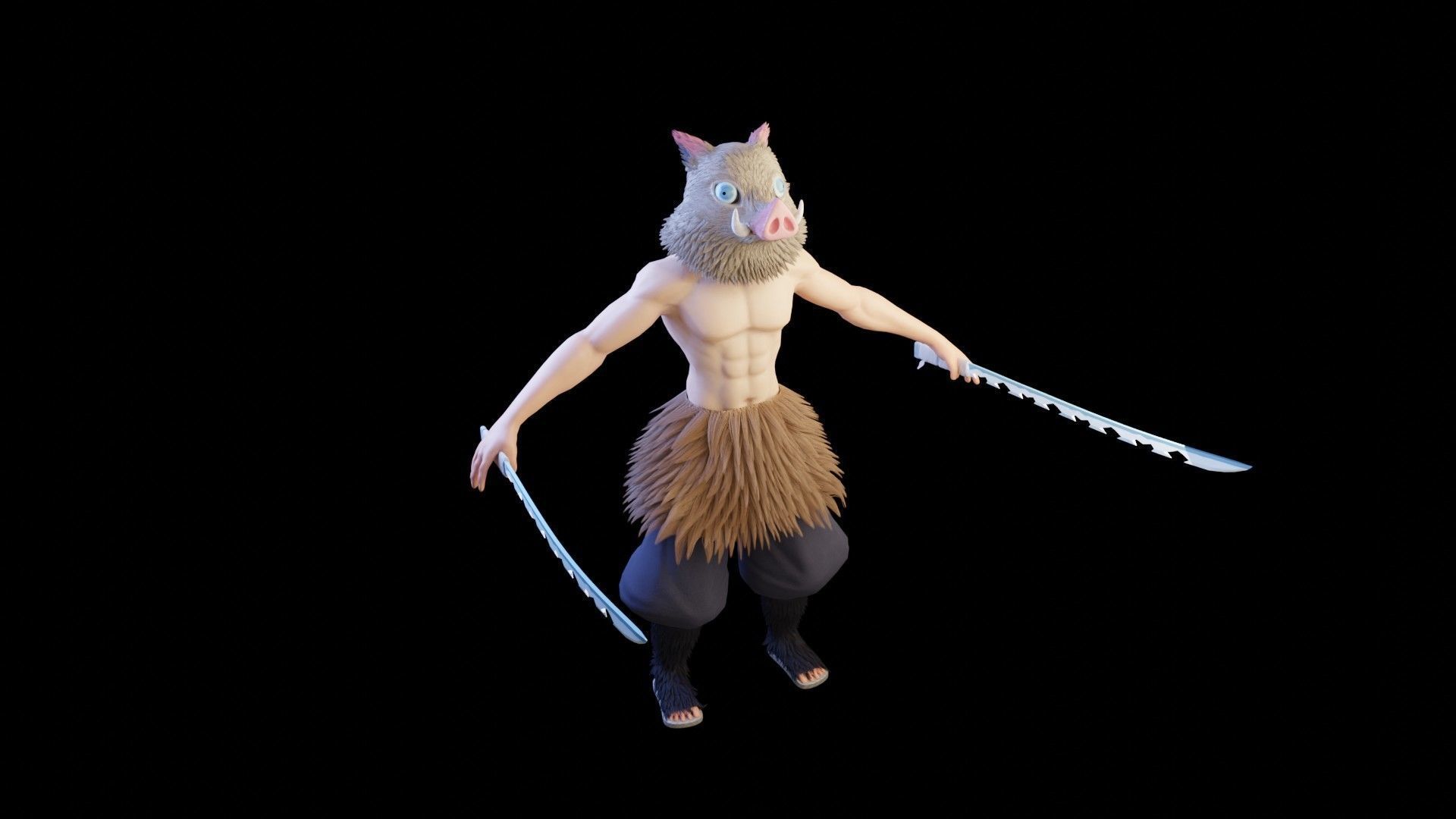 3D model Inosuke from Demon slayer 3d model Rigged VR / AR / low-poly ...