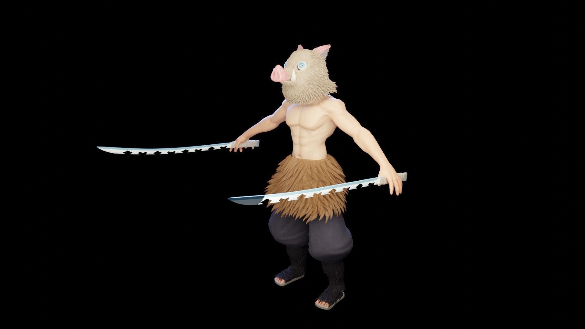 3D model Inosuke from Demon slayer 3d model Rigged VR / AR / low-poly ...