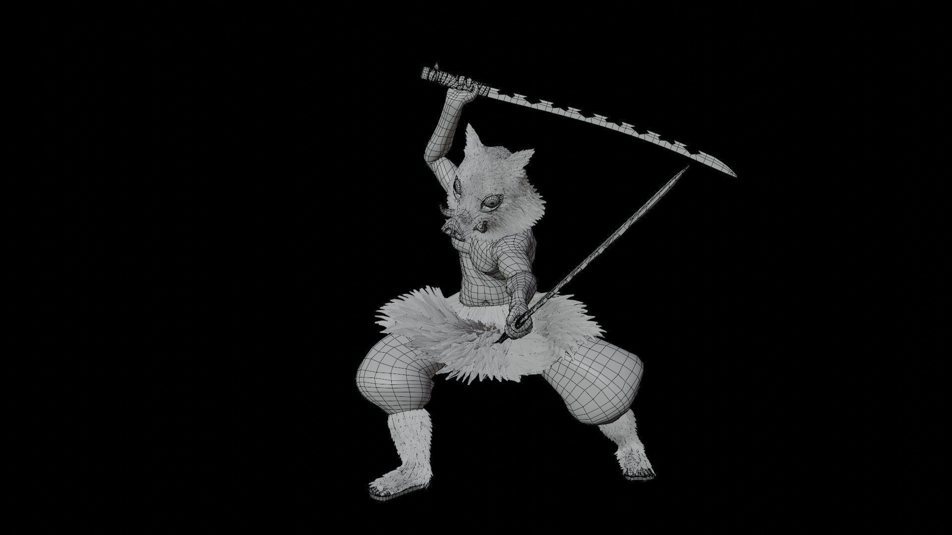 3D model Inosuke from Demon slayer 3d model Rigged VR / AR / low-poly ...