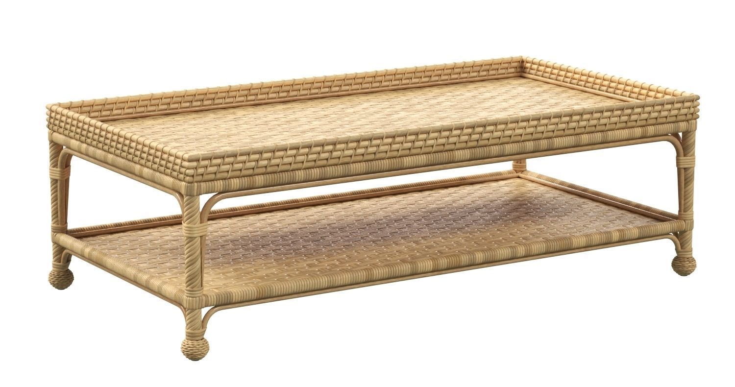 Serena and Lily South Seas Rattan Coffee Table 3D model | CGTrader