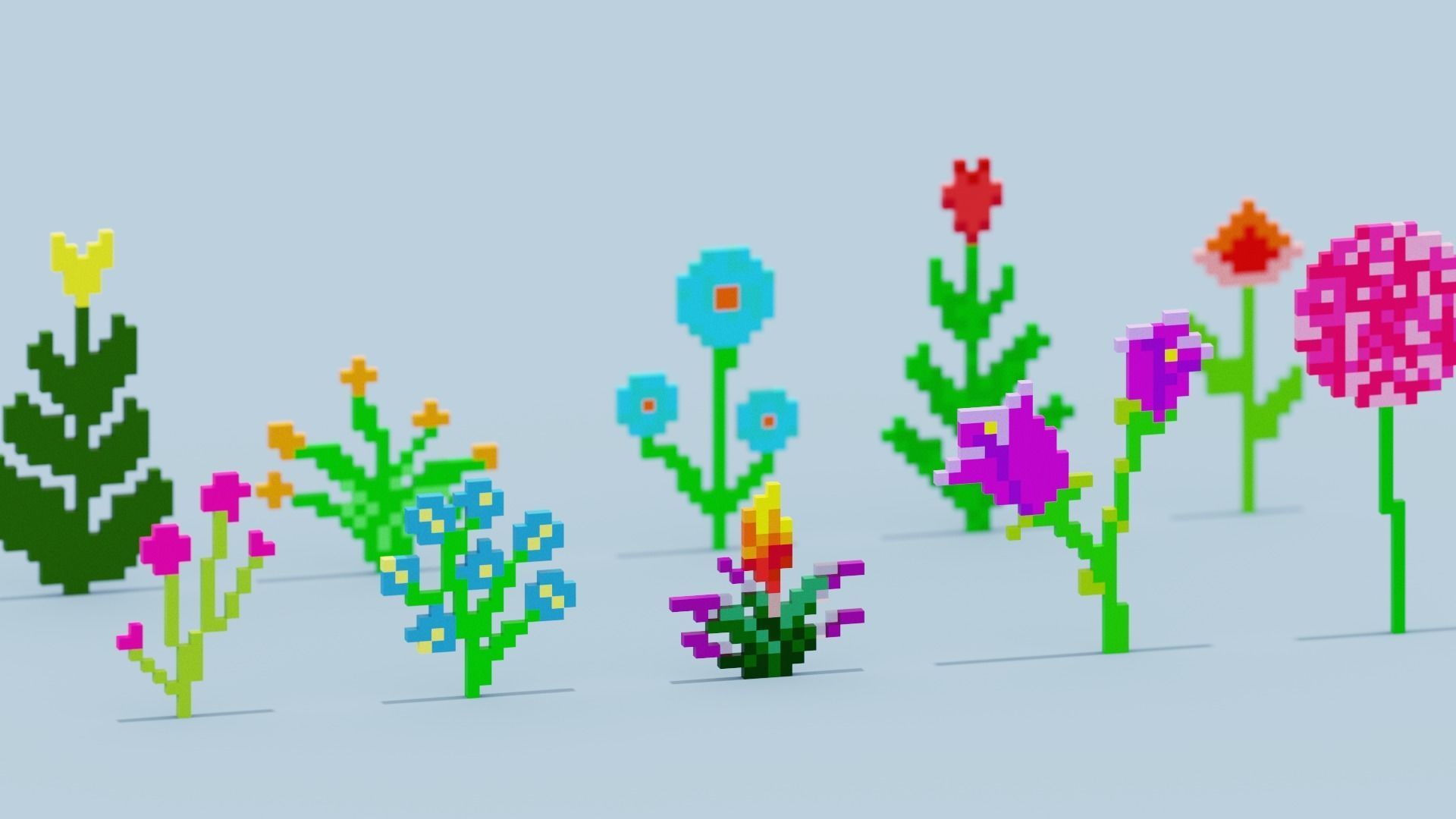 3D model Minecraft Flowers VR / AR / low-poly | CGTrader