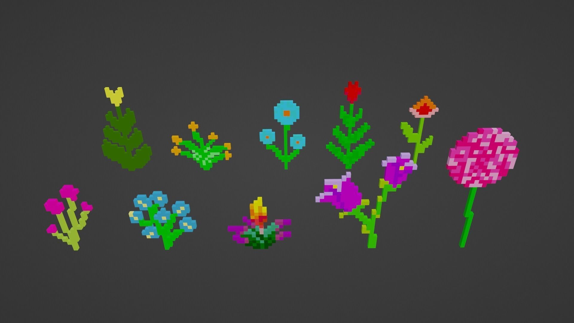 3D model Minecraft Flowers VR / AR / low-poly | CGTrader