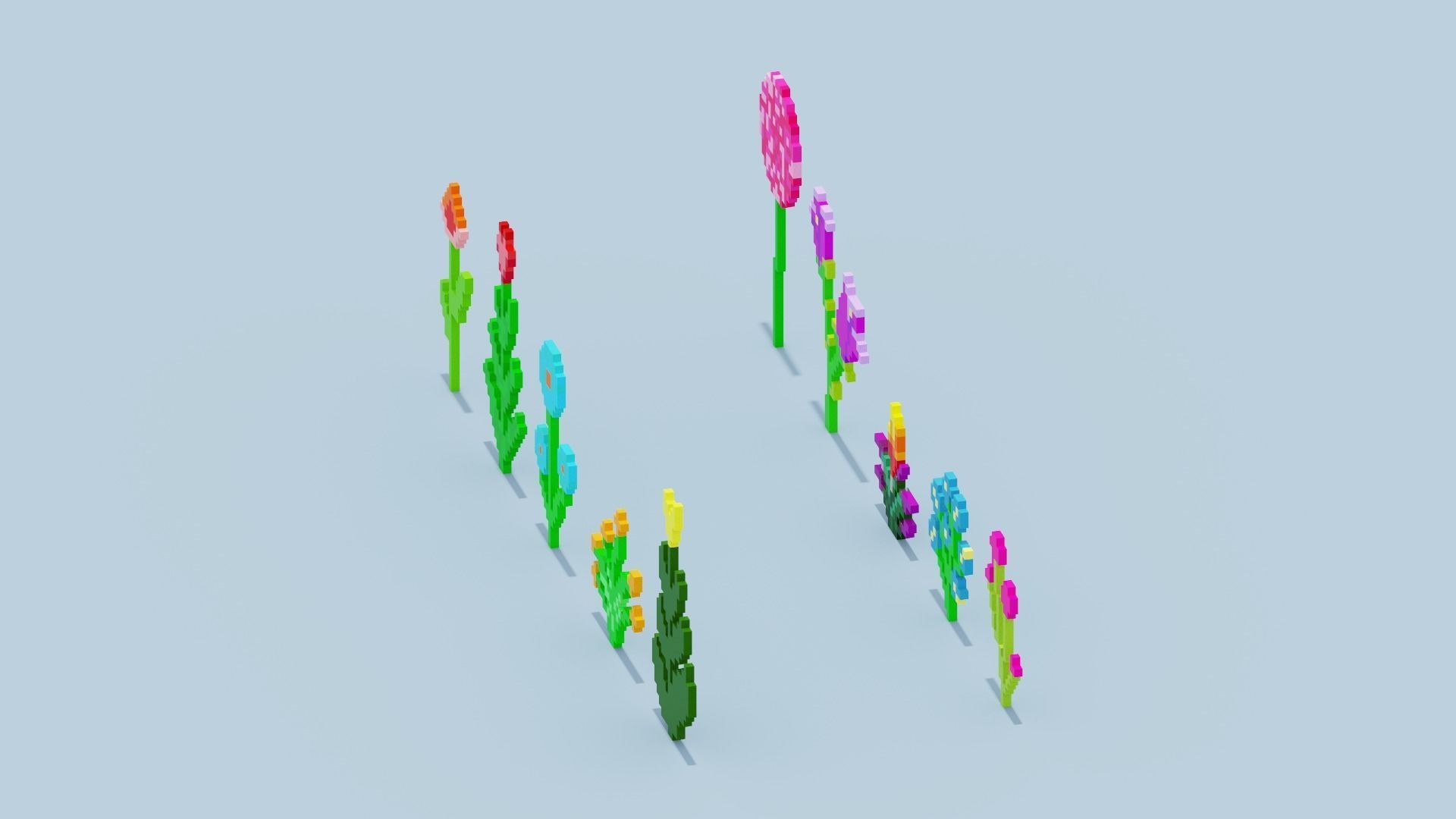 3D model Minecraft Flowers VR / AR / low-poly | CGTrader
