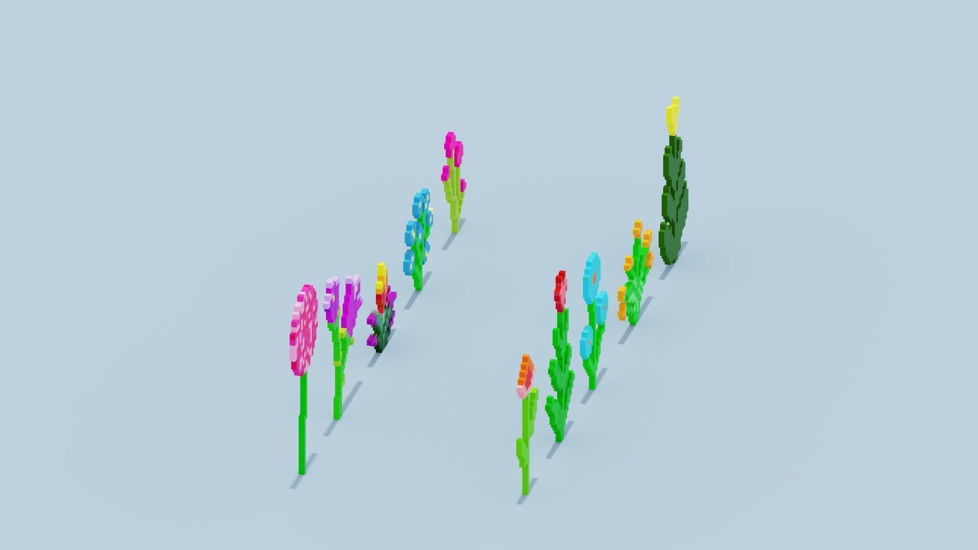 3D model Minecraft Flowers VR / AR / low-poly | CGTrader