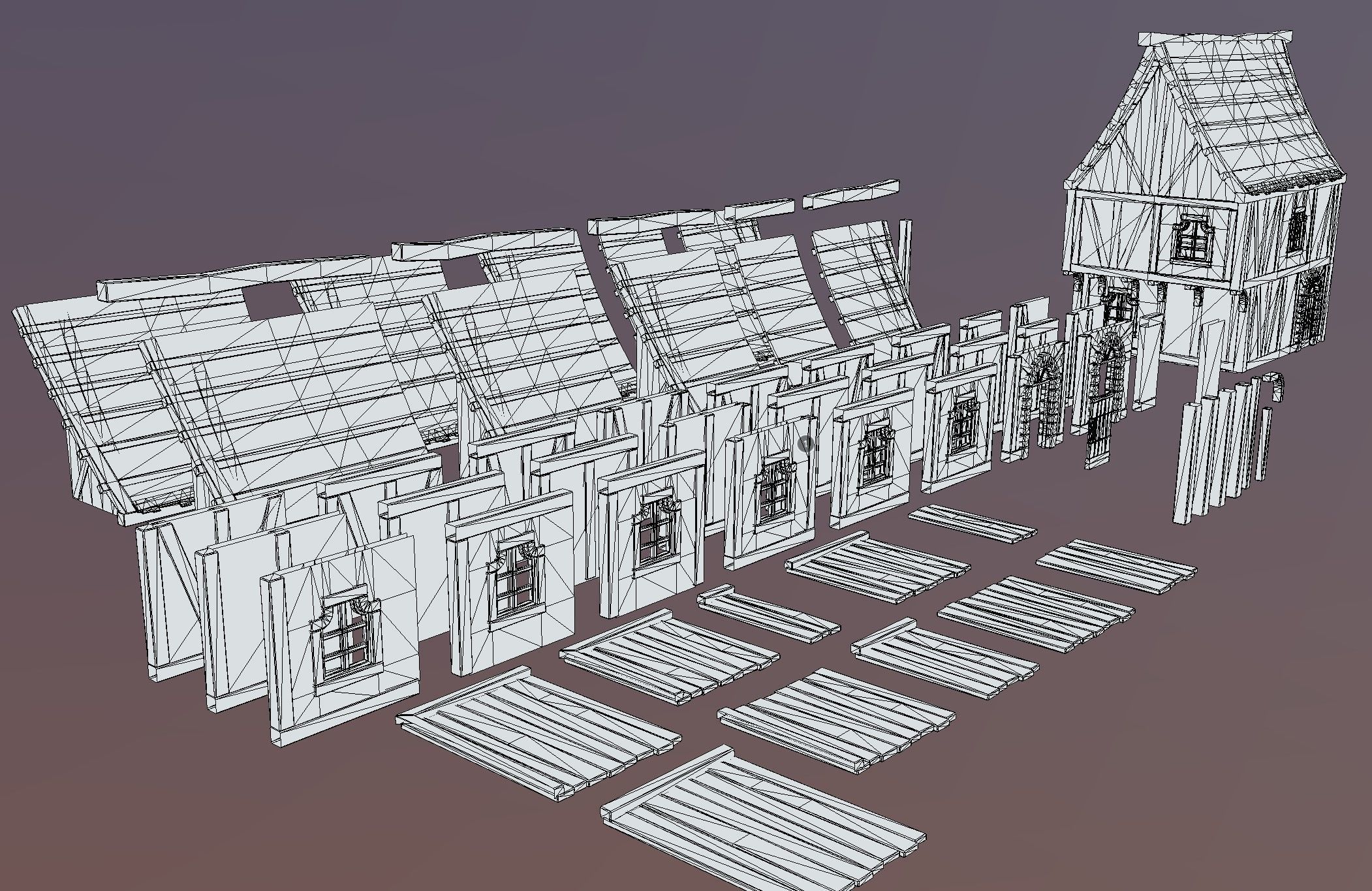 3D model Stylized Medieval House - Modular Pack Standard VR / AR / low ...