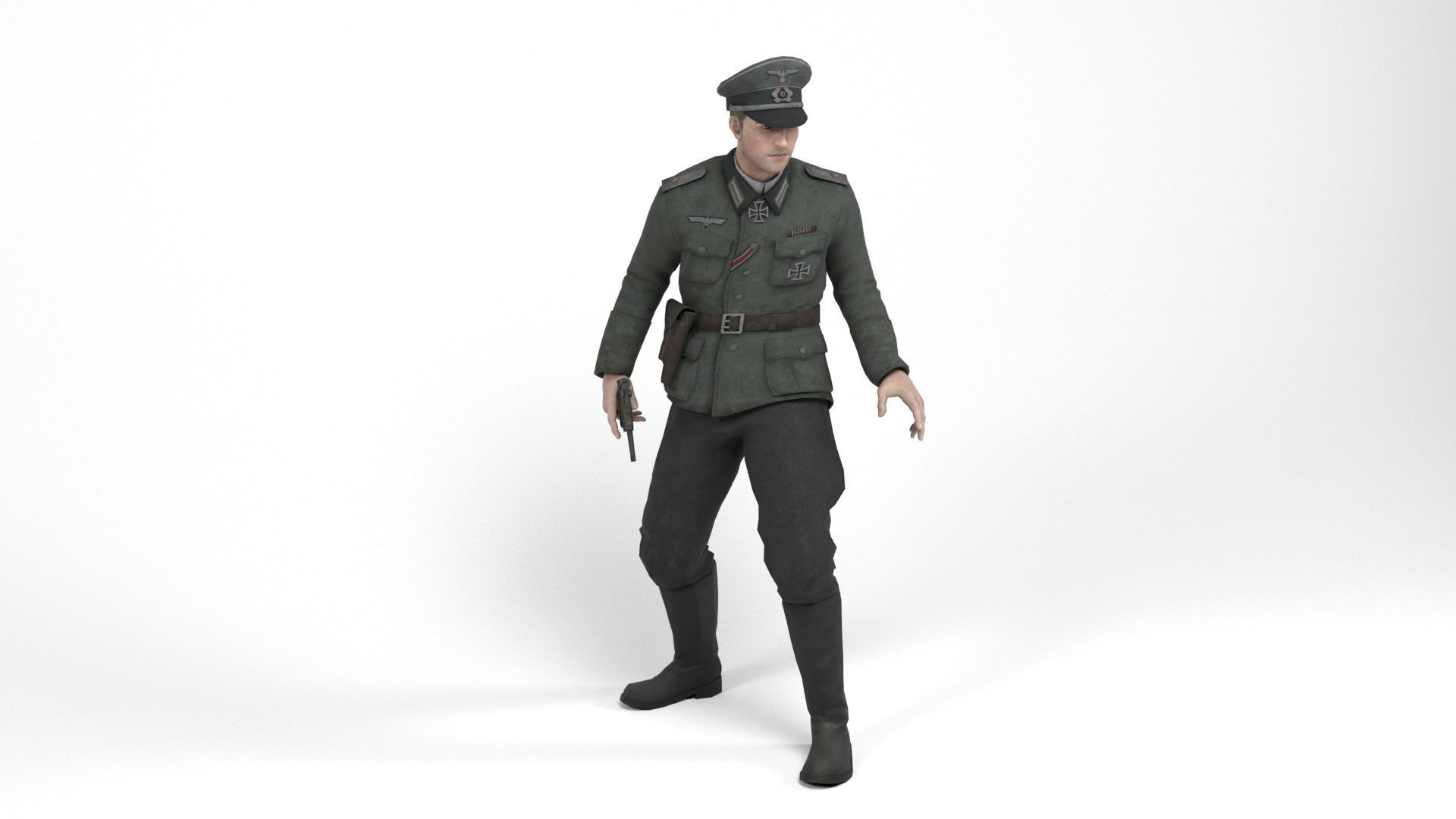 3D model German Officer VR / AR / low-poly | CGTrader