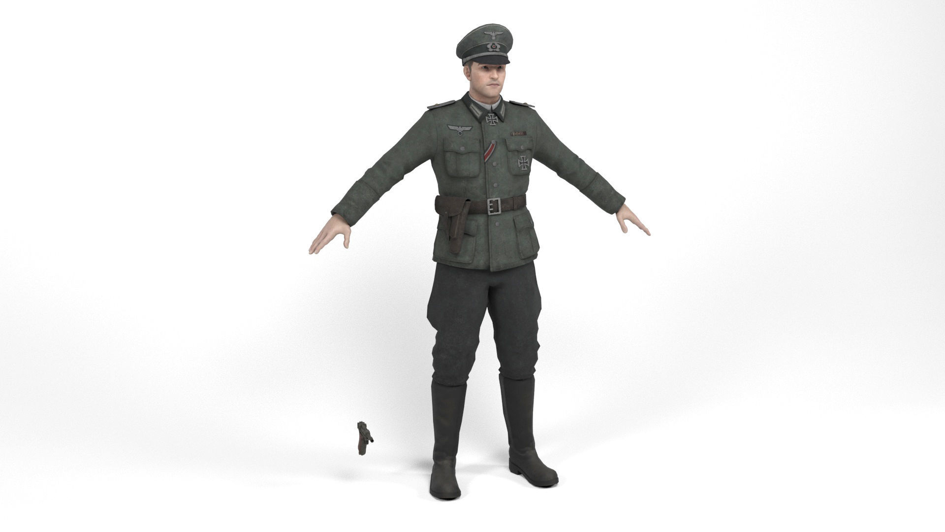 3D model German Officer VR / AR / low-poly | CGTrader