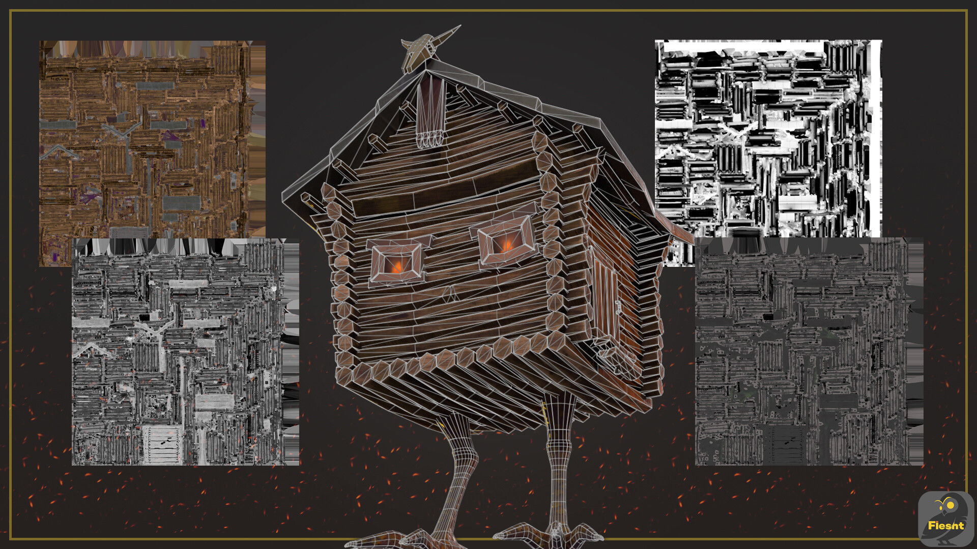 3D model Hut on chicken legs stylized VR / AR / low-poly | CGTrader