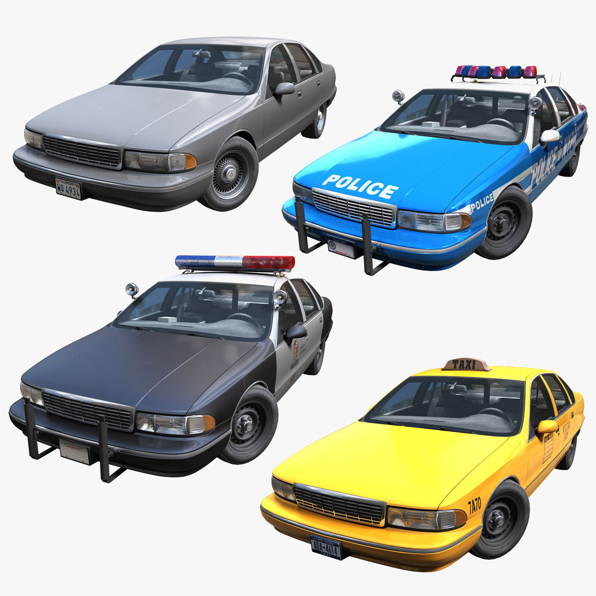 3D Model Collection Generic american sedan VR / AR / low-poly | CGTrader