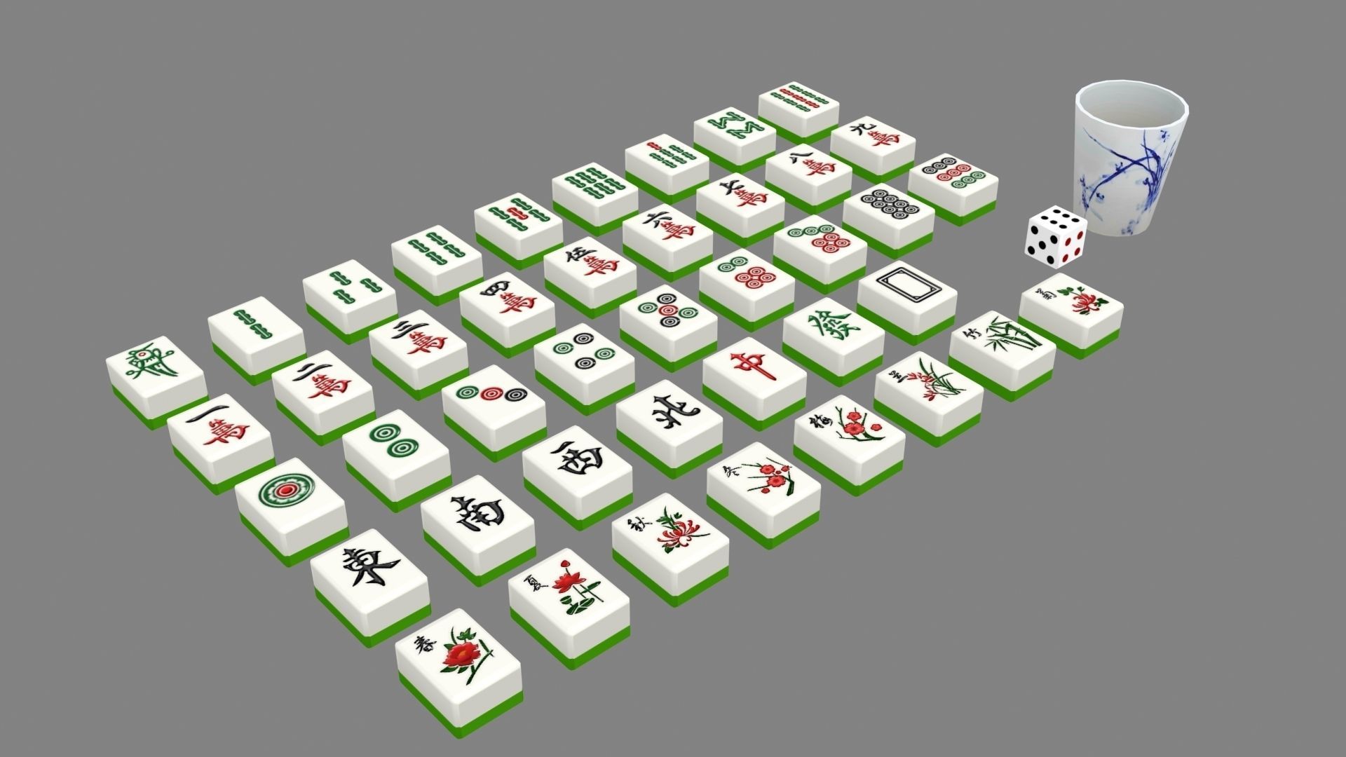 3D model Mahjong and dice VR / AR / low-poly | CGTrader