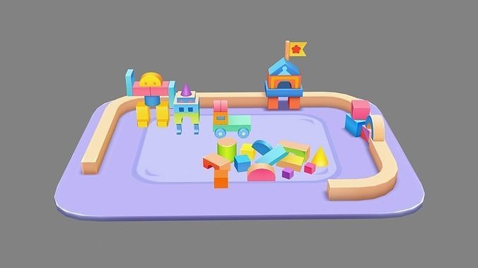 3D model A bunch of building block toys VR / AR / low-poly | CGTrader