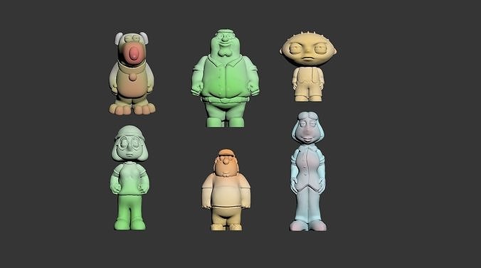 Family Guy Pack Crew 3D model 3D printable | CGTrader