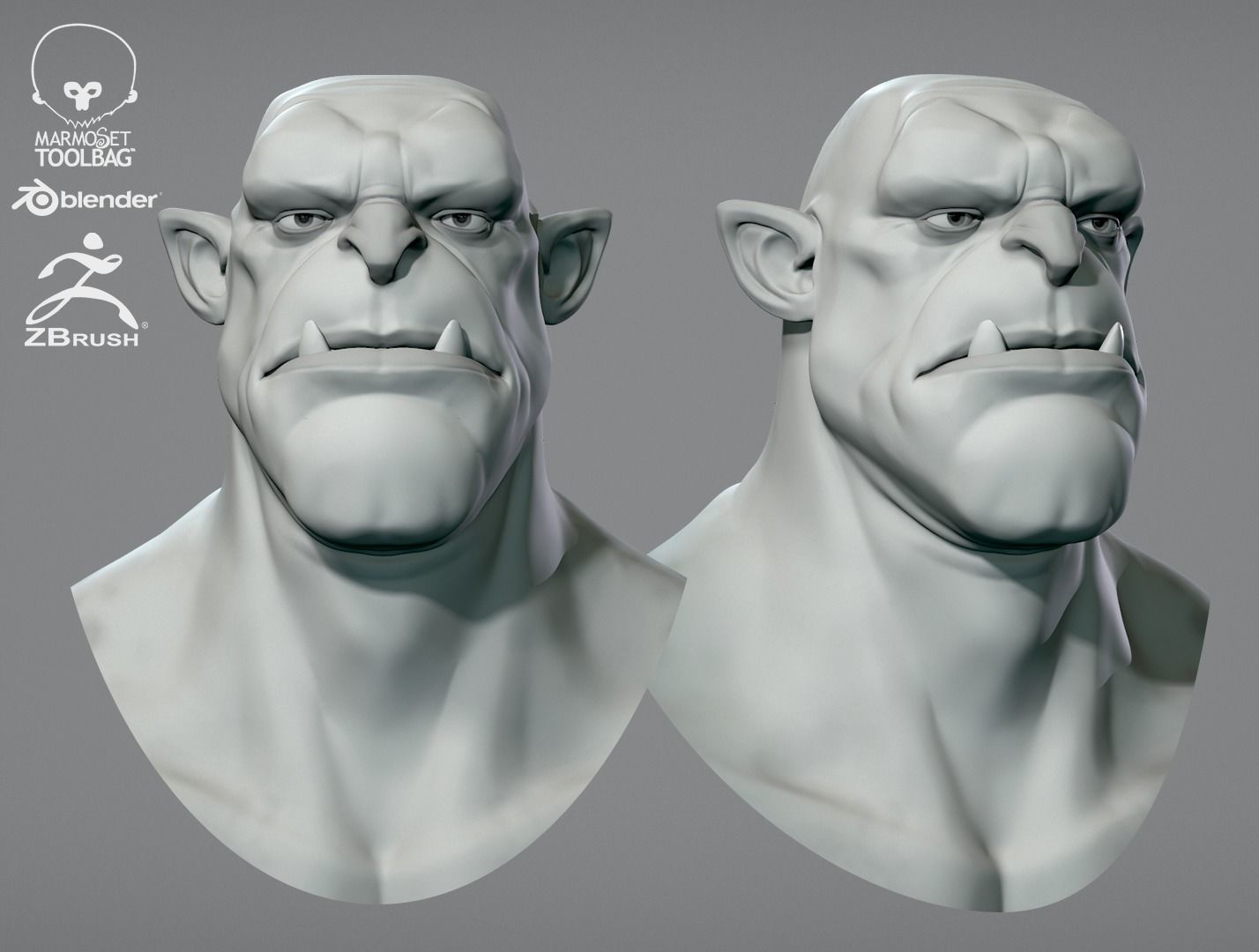 Cartoon male character Orc base mesh 3D model | CGTrader
