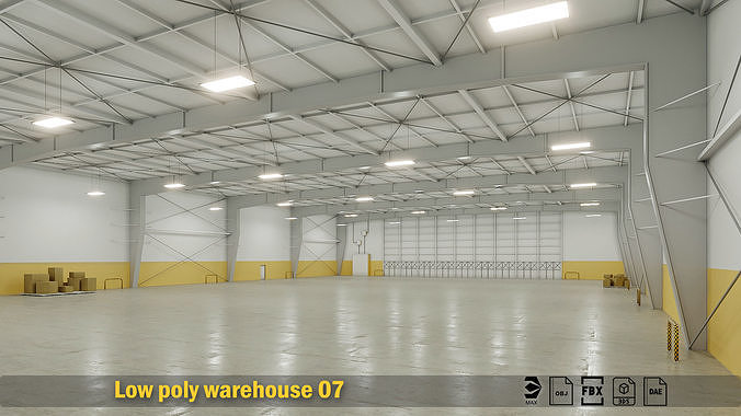 3D model low poly warehouse 07 VR / AR / low-poly | CGTrader
