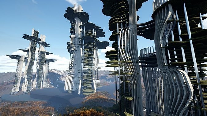 3D model Skyscraper building of the future VR / AR / low-poly | CGTrader