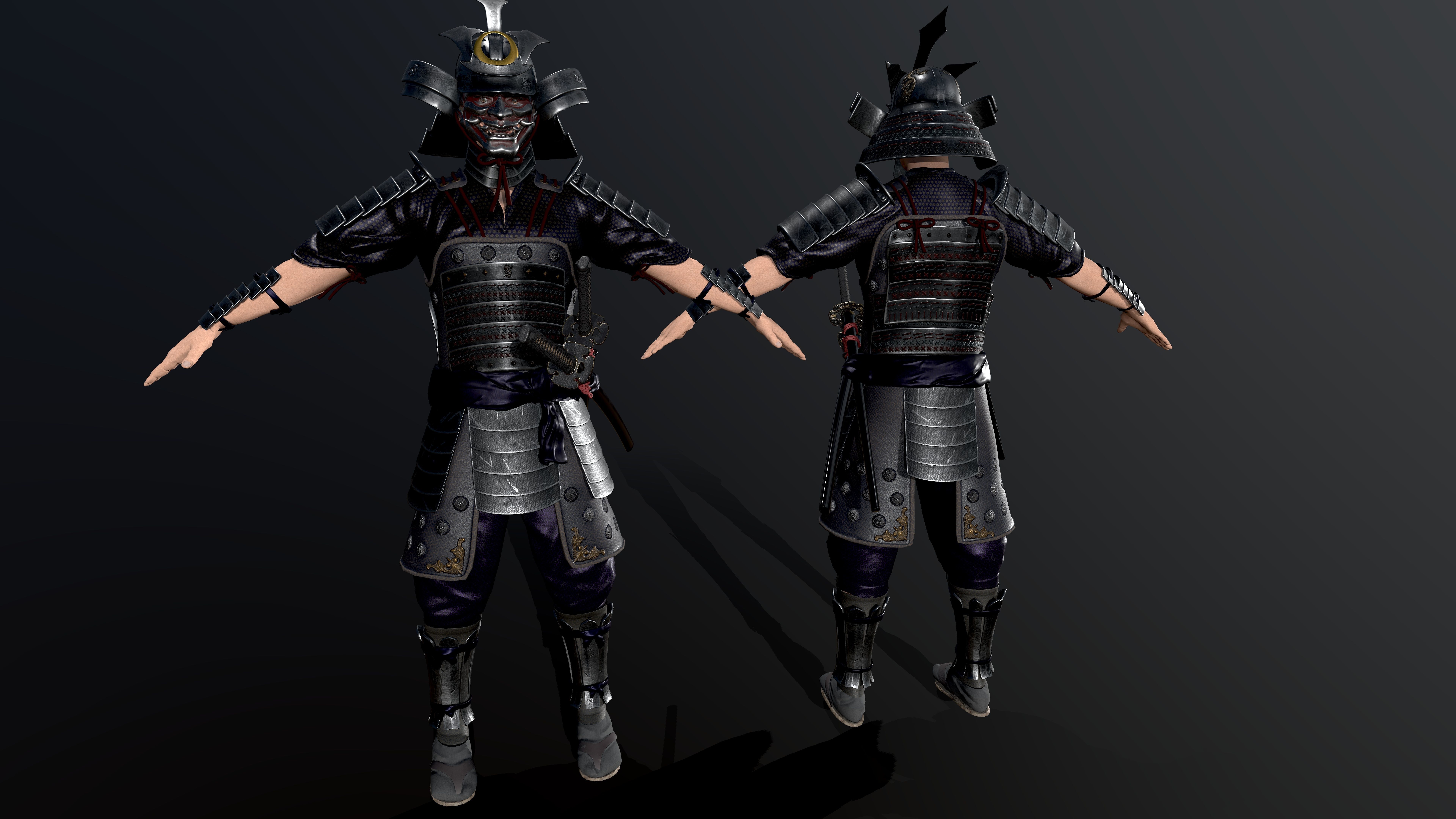 3D model Samurai - modular character VR / AR / low-poly | CGTrader