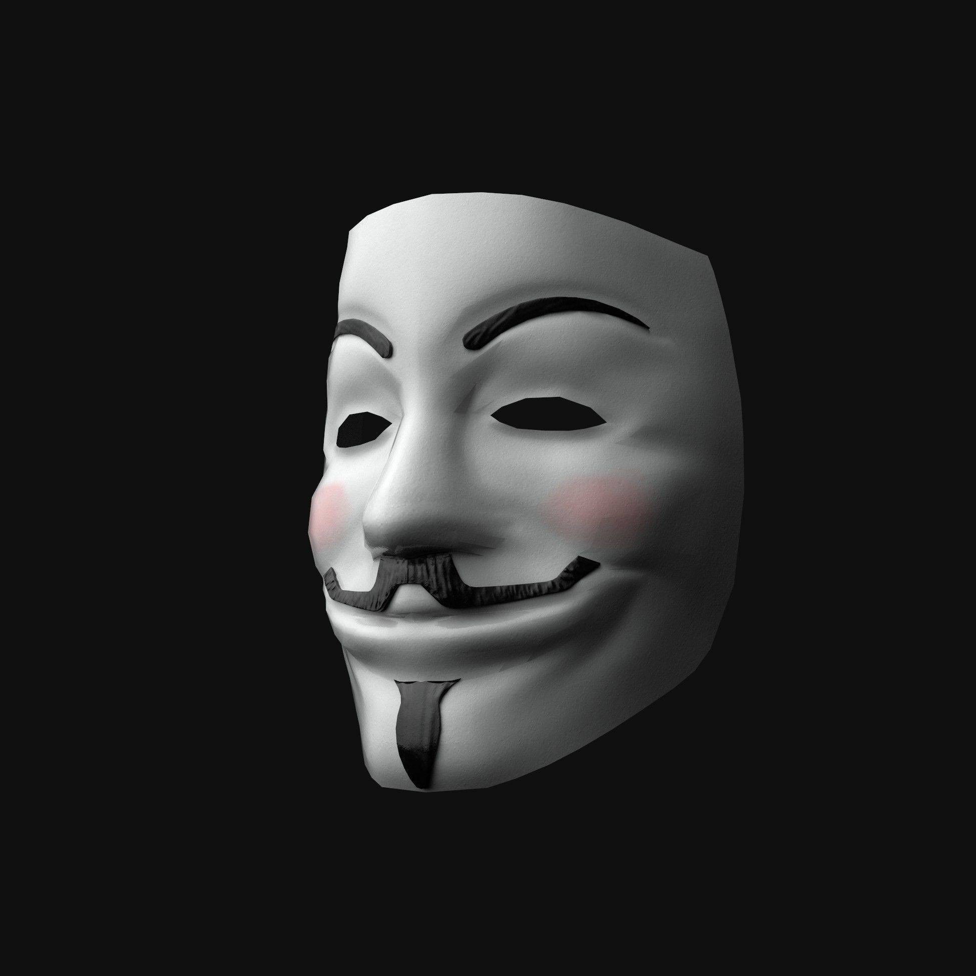 V for Vendetta - Guy Fawkes - Anonymous Mask free VR / AR / low-poly 3D ...