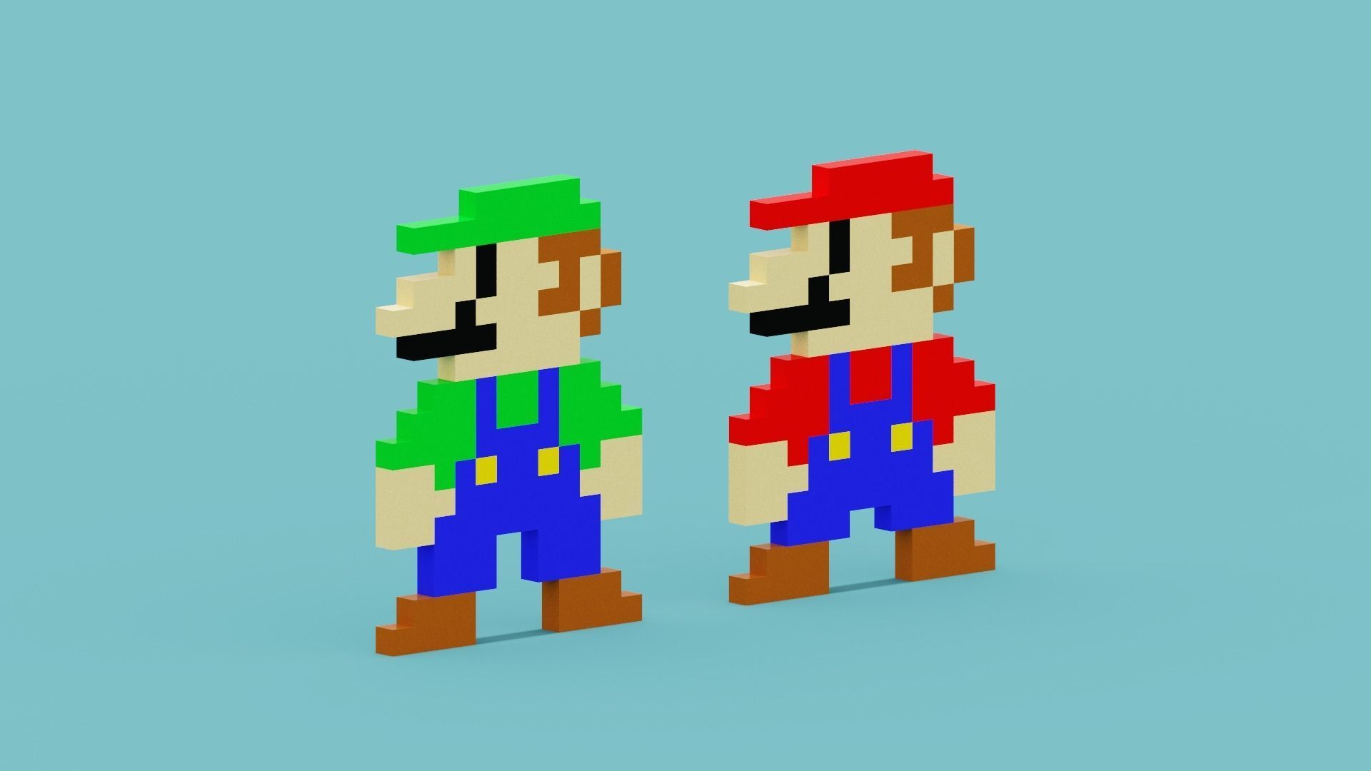 3D model Mario and Luigi VR / AR / low-poly | CGTrader