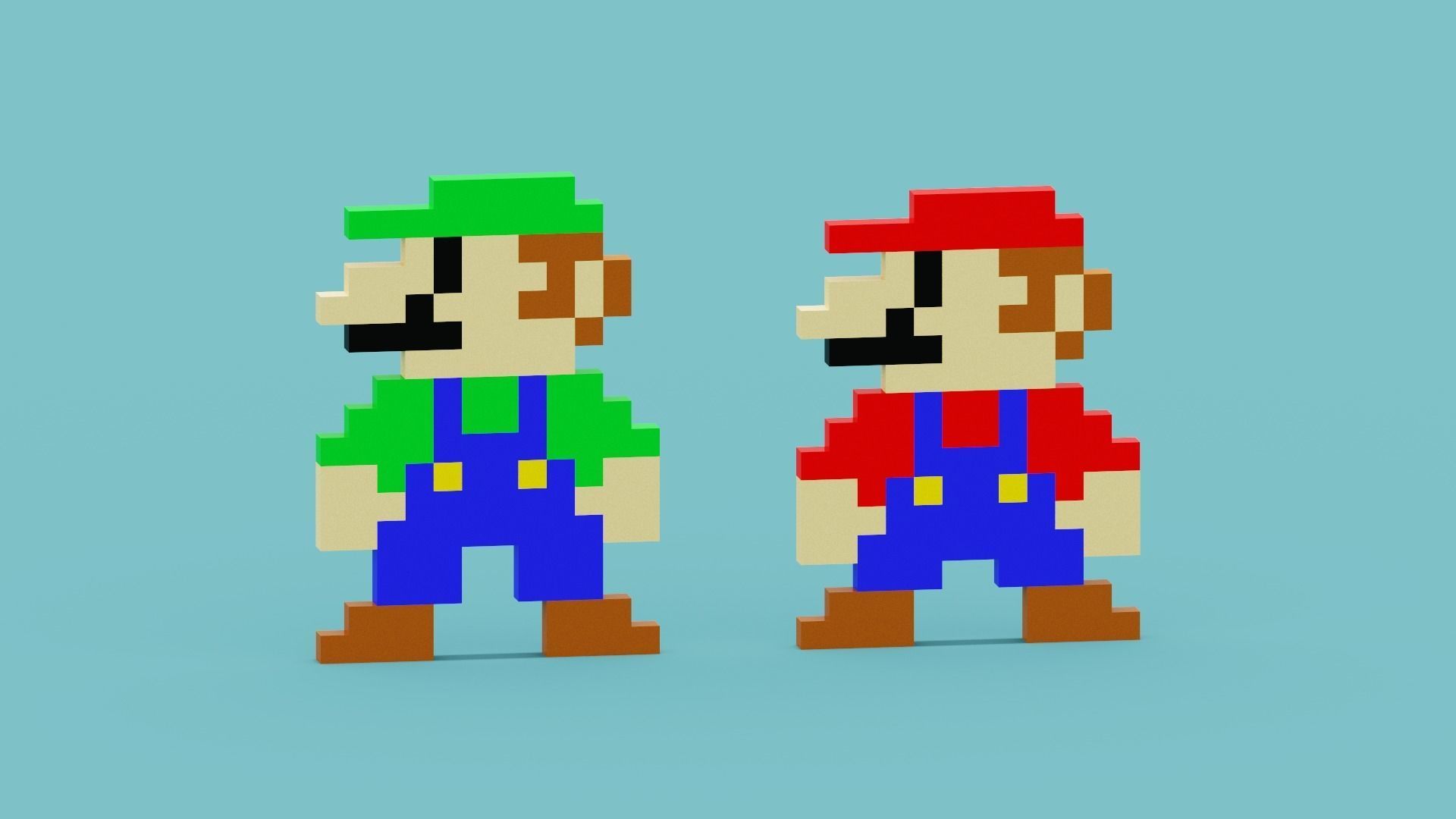 3D model Mario and Luigi VR / AR / low-poly | CGTrader