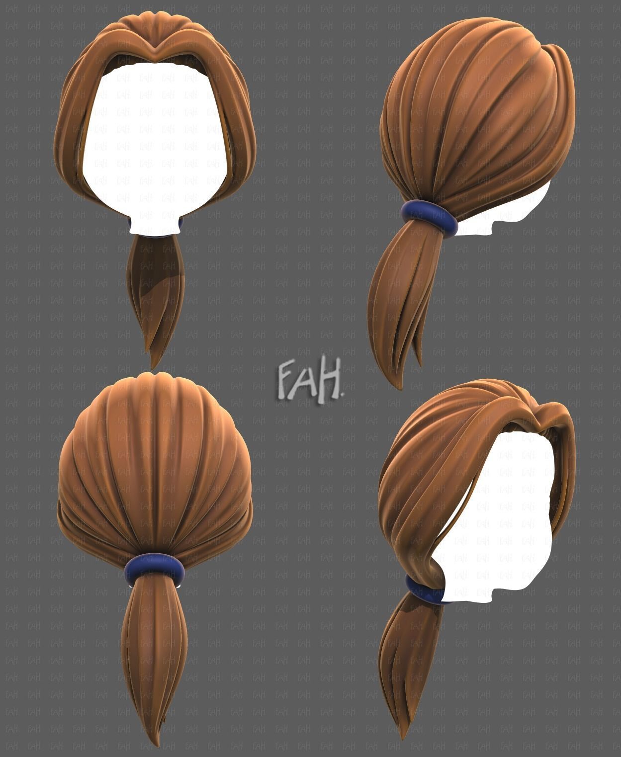 3D model Base Hair for girl V54 VR / AR / low-poly | CGTrader
