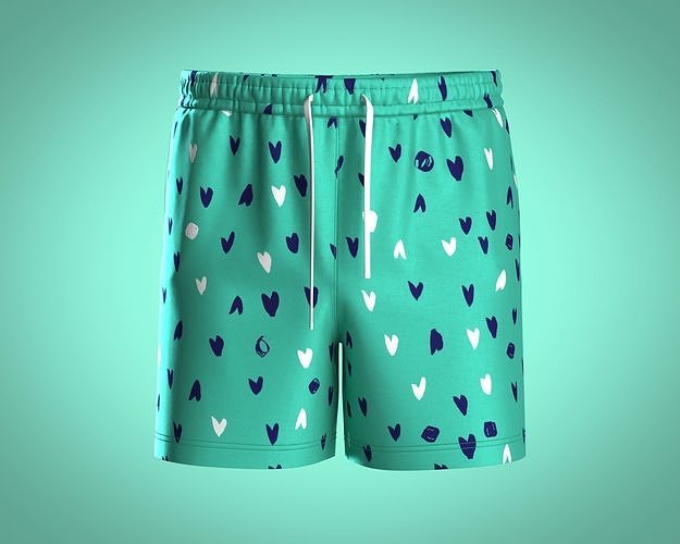 Mens Shorts Pant-Summer Print 3D model | CGTrader