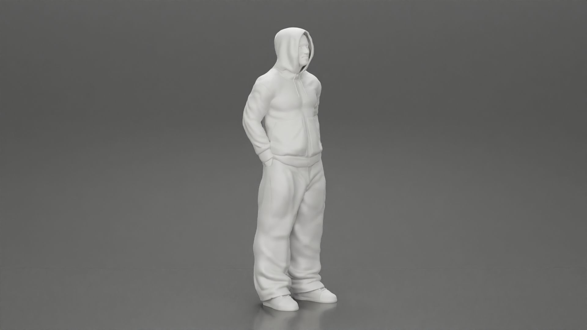 2 Gangster homie in hoodie standing with hands in pockets 3D model 3D ...