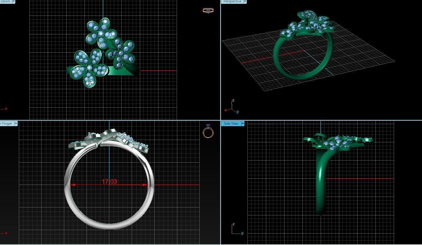 Ring Flower 3D model 3D printable | CGTrader