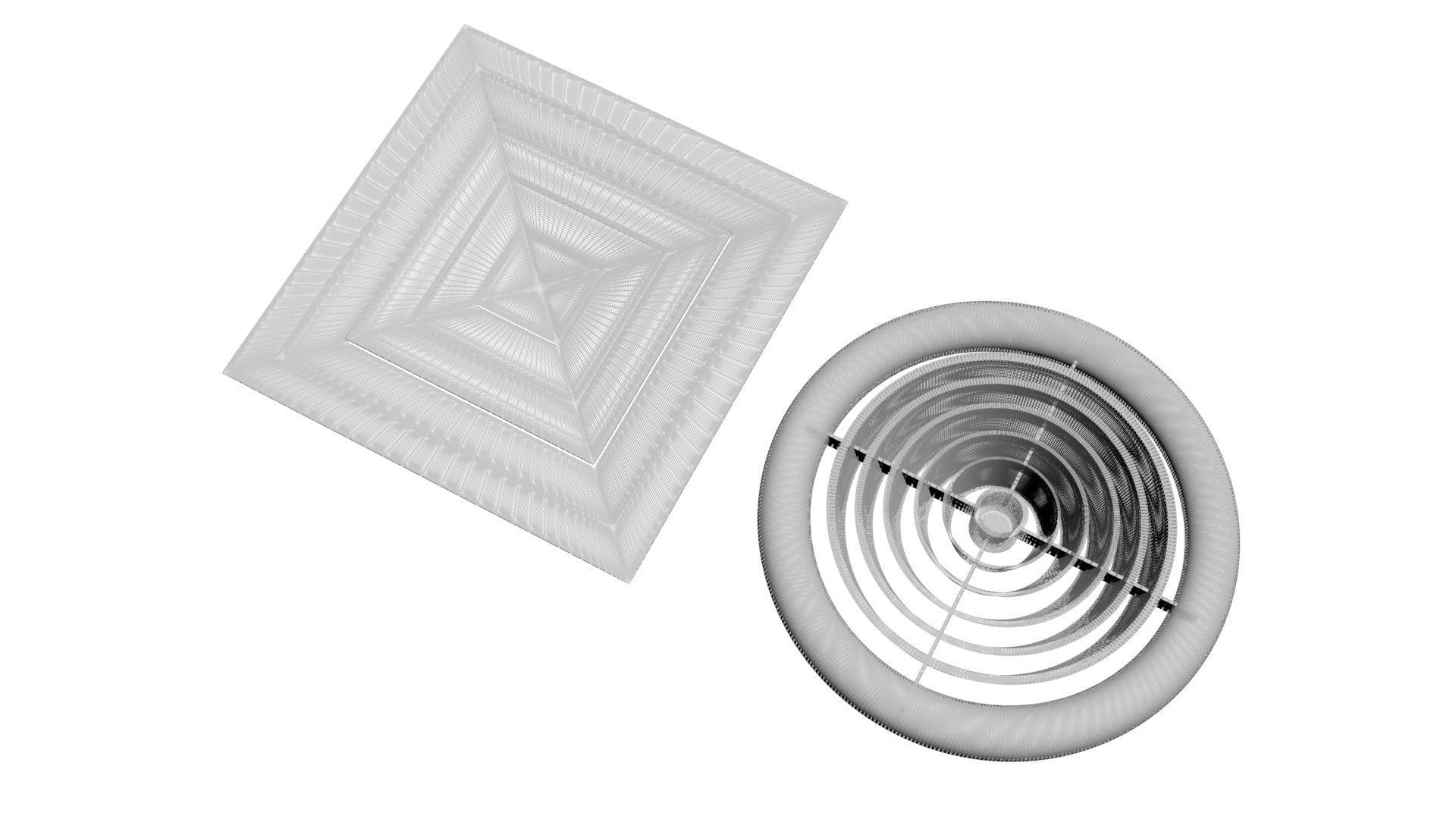 Square and Circle Ventilation Systems 3D model | CGTrader