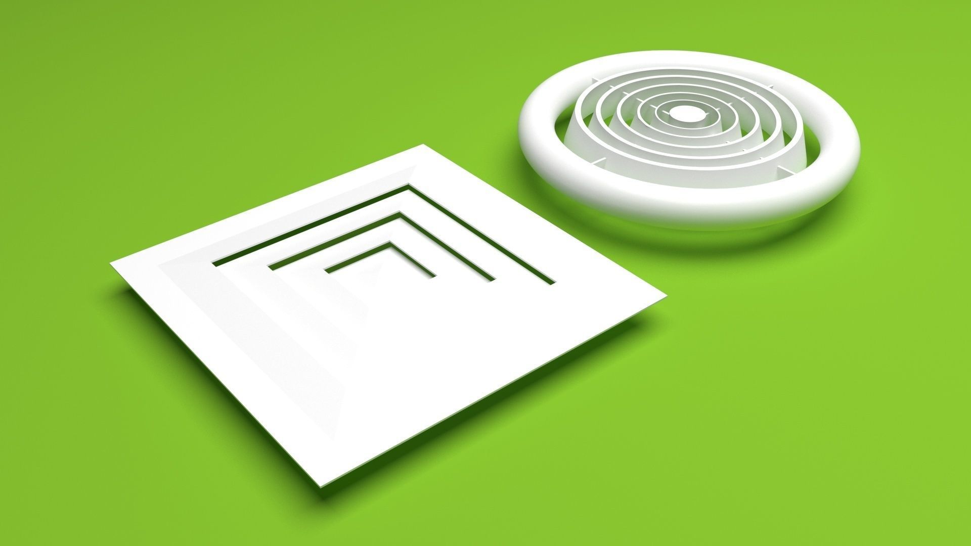 Square and Circle Ventilation Systems 3D model | CGTrader