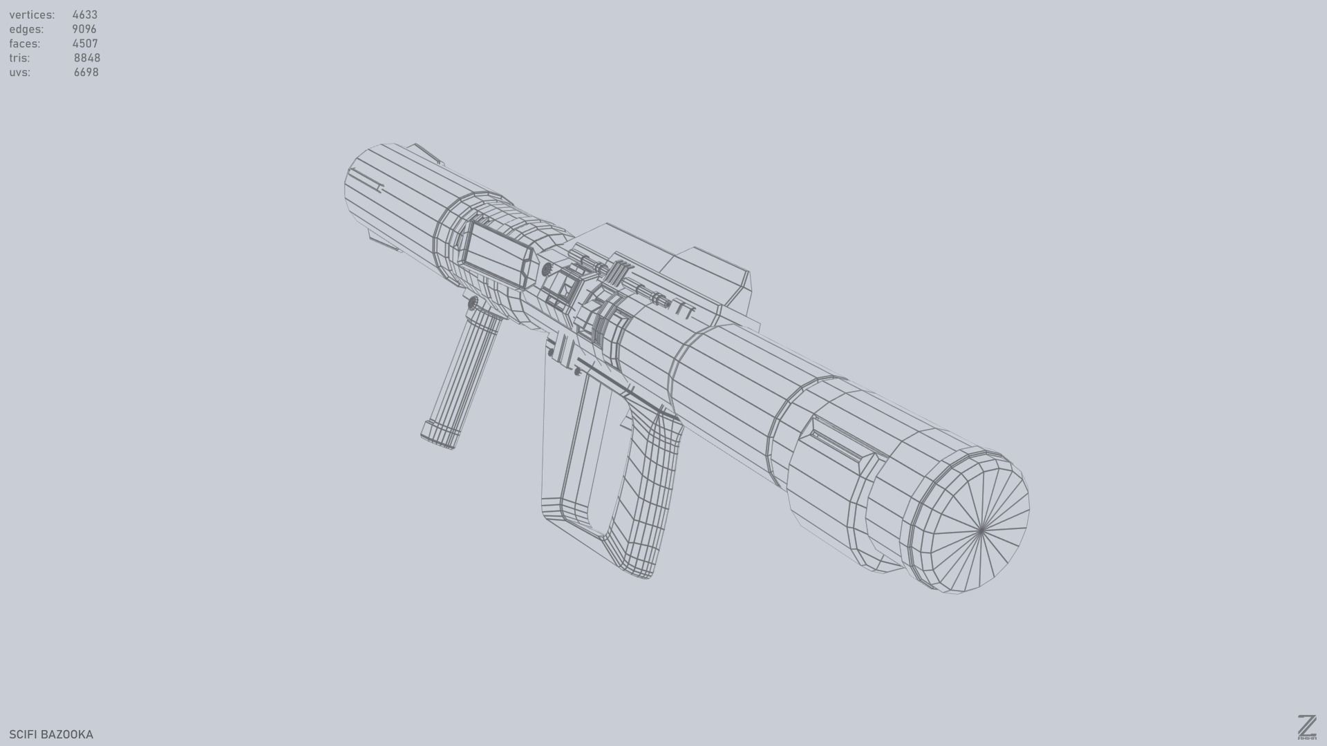 3D model Scifi bazooka VR / AR / low-poly | CGTrader