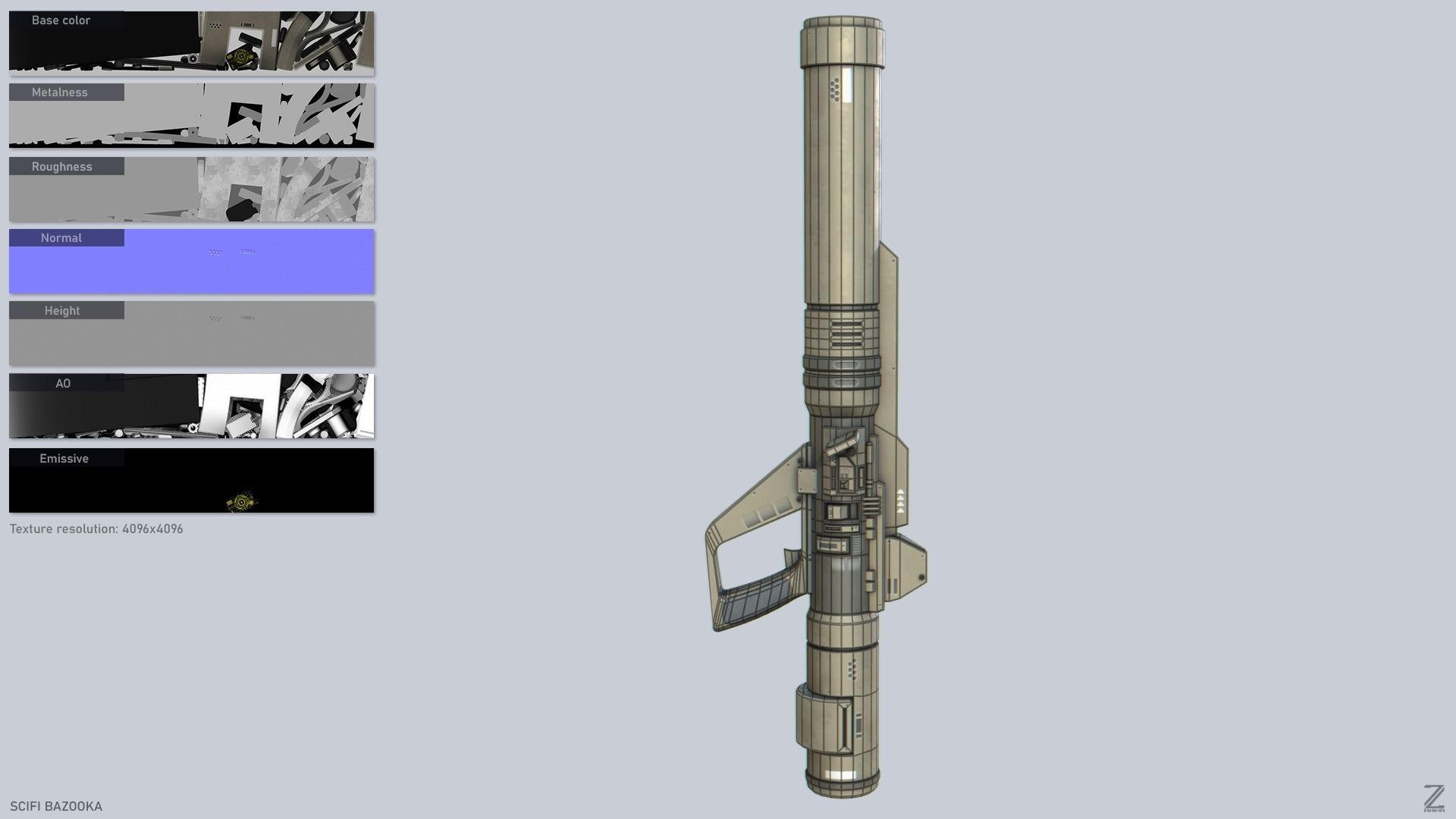 3D model Scifi bazooka VR / AR / low-poly | CGTrader
