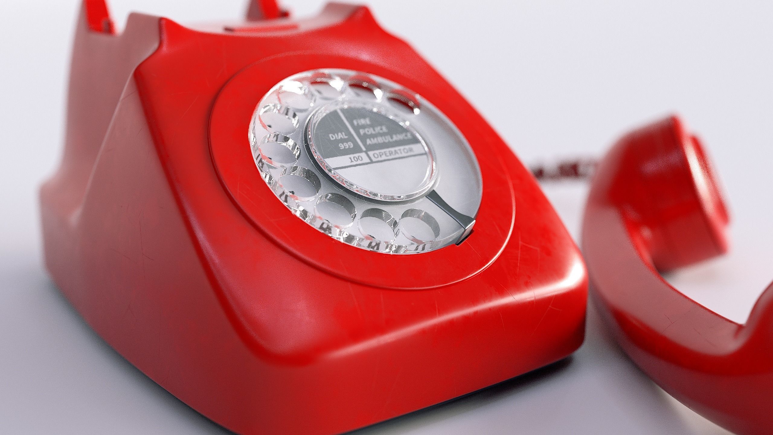 Retro Rotary Red Telephone - 3D Model 3D model | CGTrader