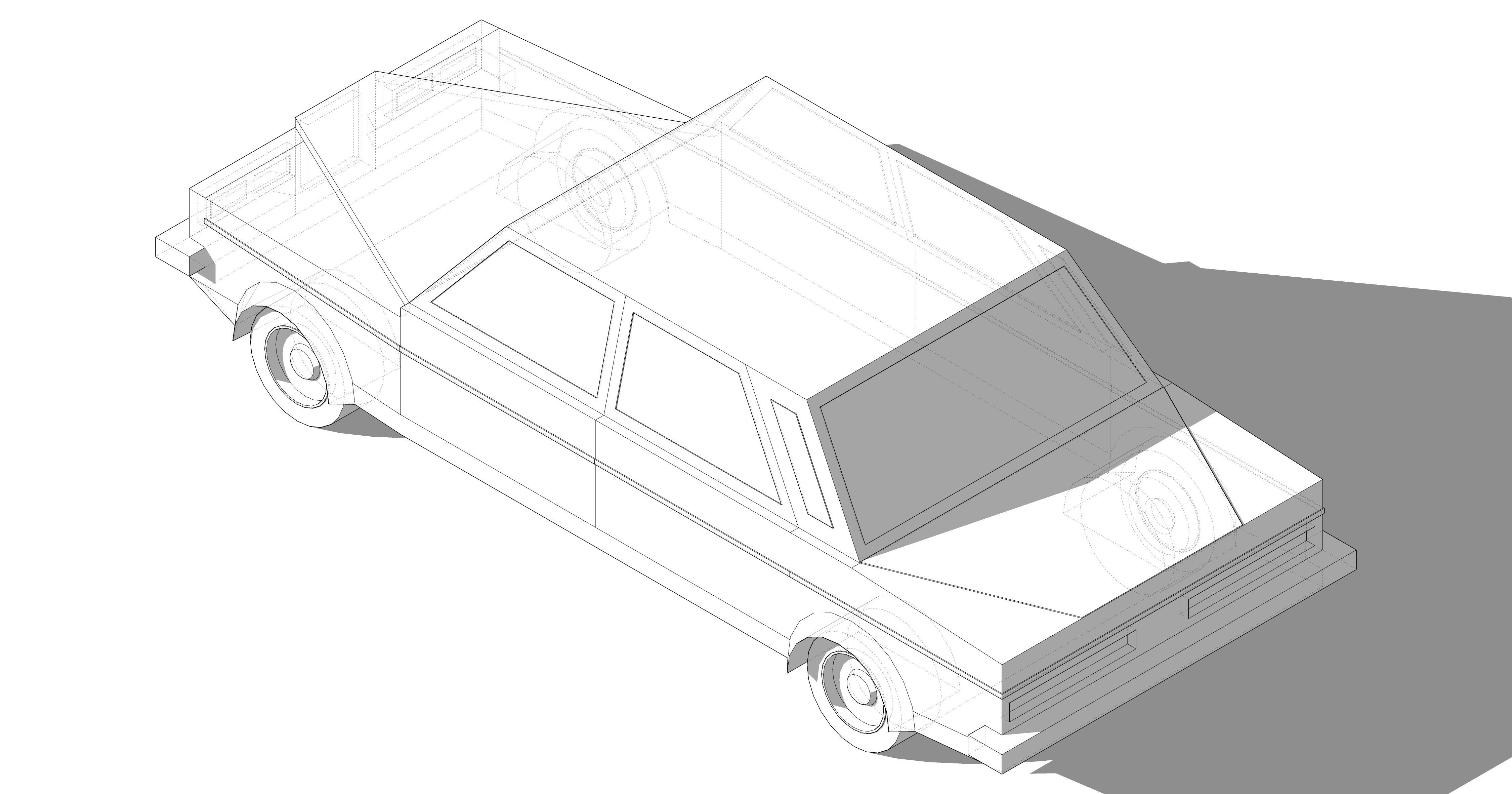 Funny Simple Car 3D model | CGTrader