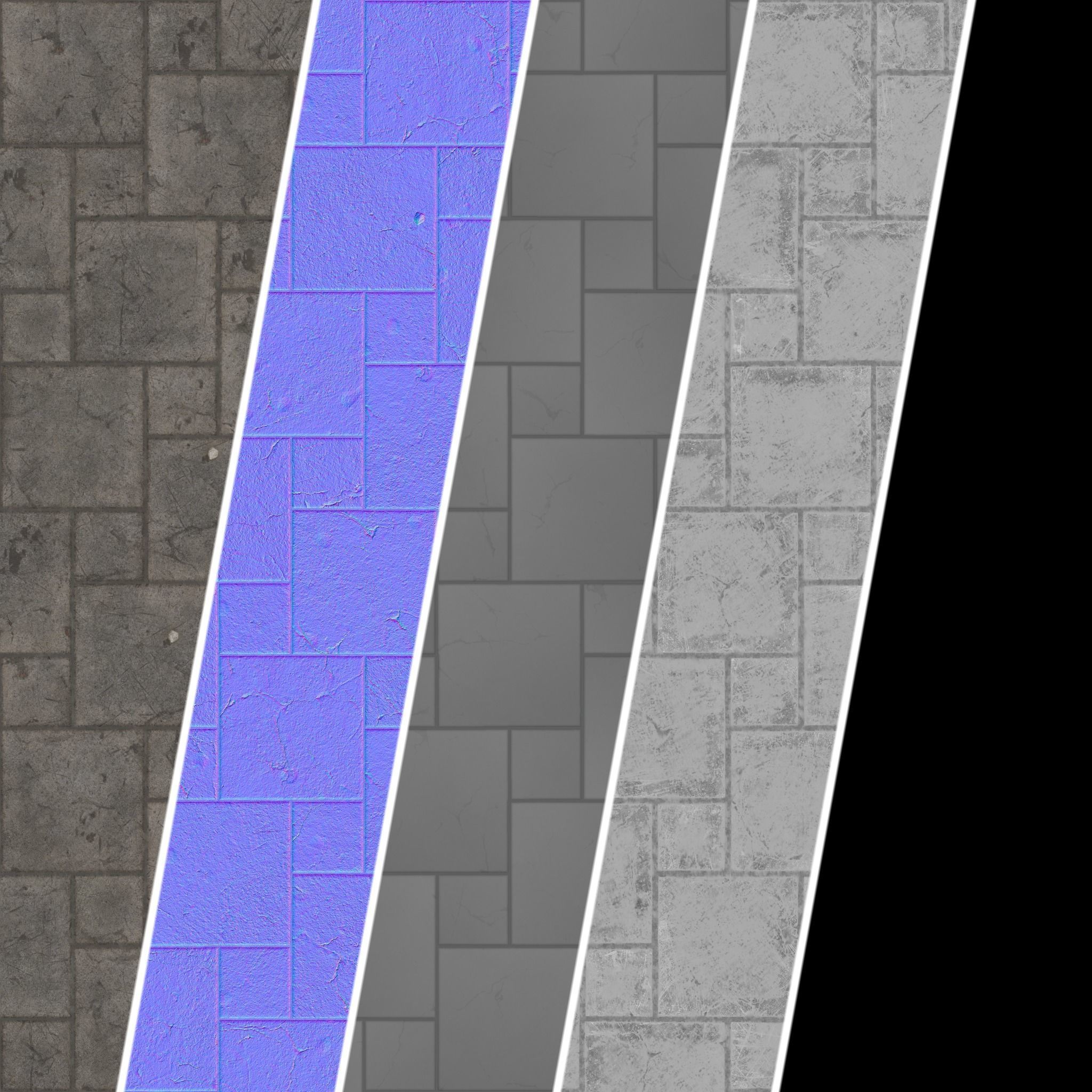 Texture Tile Materials 35- Concrete Tiling By Gravel Sbsar Pbr Seamless ...