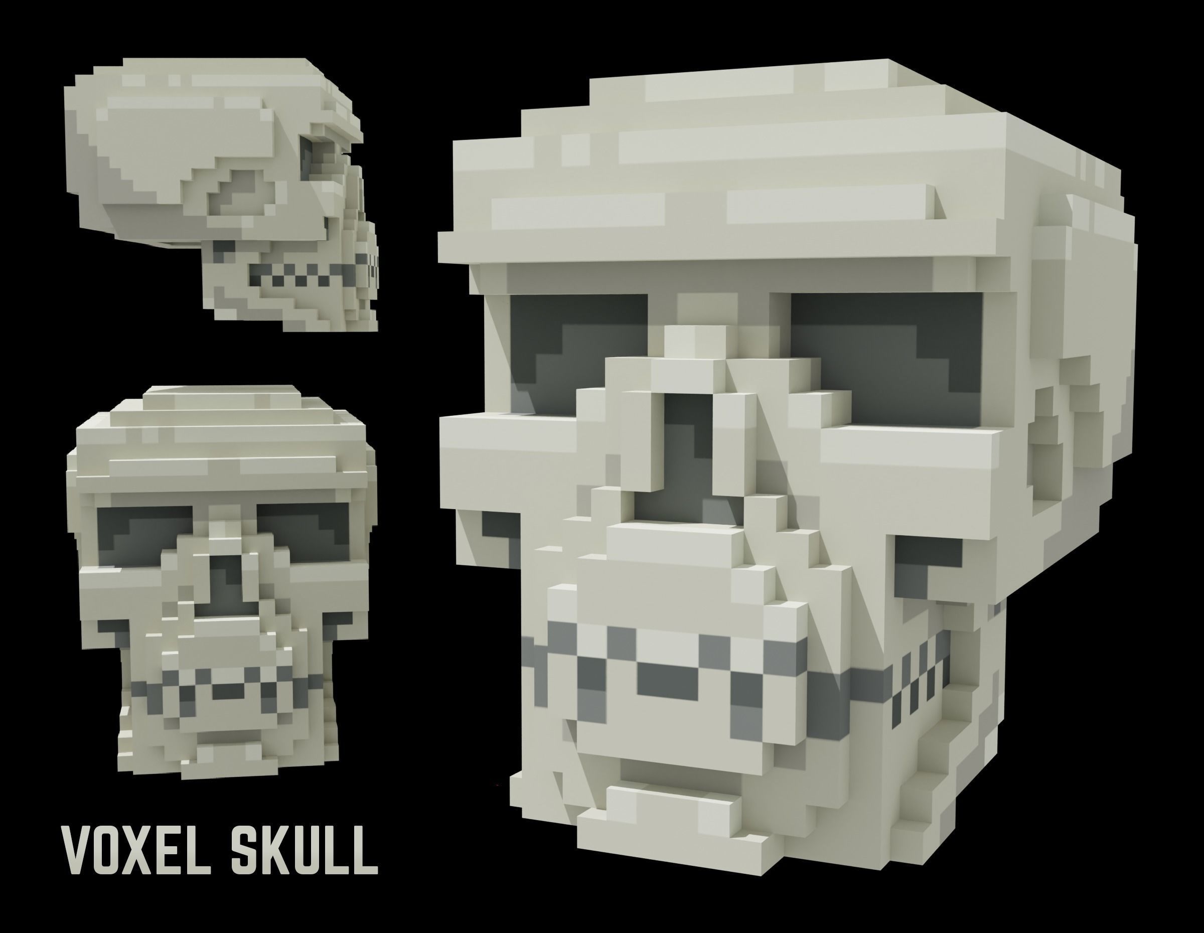 3D model Voxel Human Skull VR / AR / low-poly | CGTrader