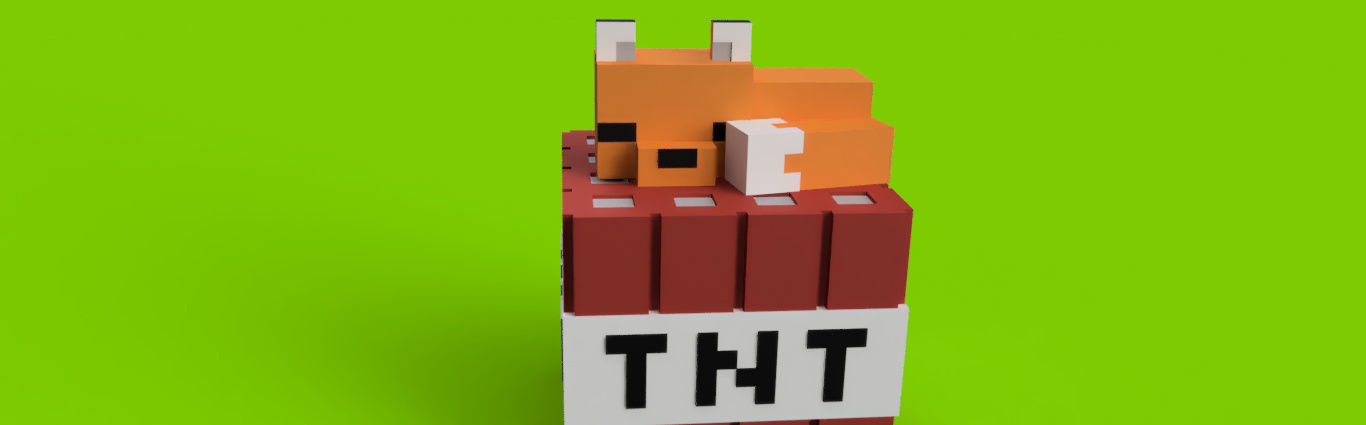 HUCHA ALCANCIA DE ZORRO DE MINECRAFT SOBRE TNT 3D model 3D printable | CGTrader