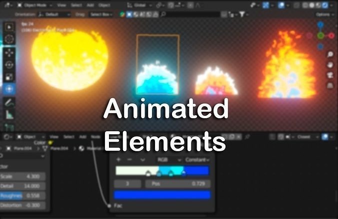 3D model Cartoon elements for blender animation VR / AR / low-poly ...
