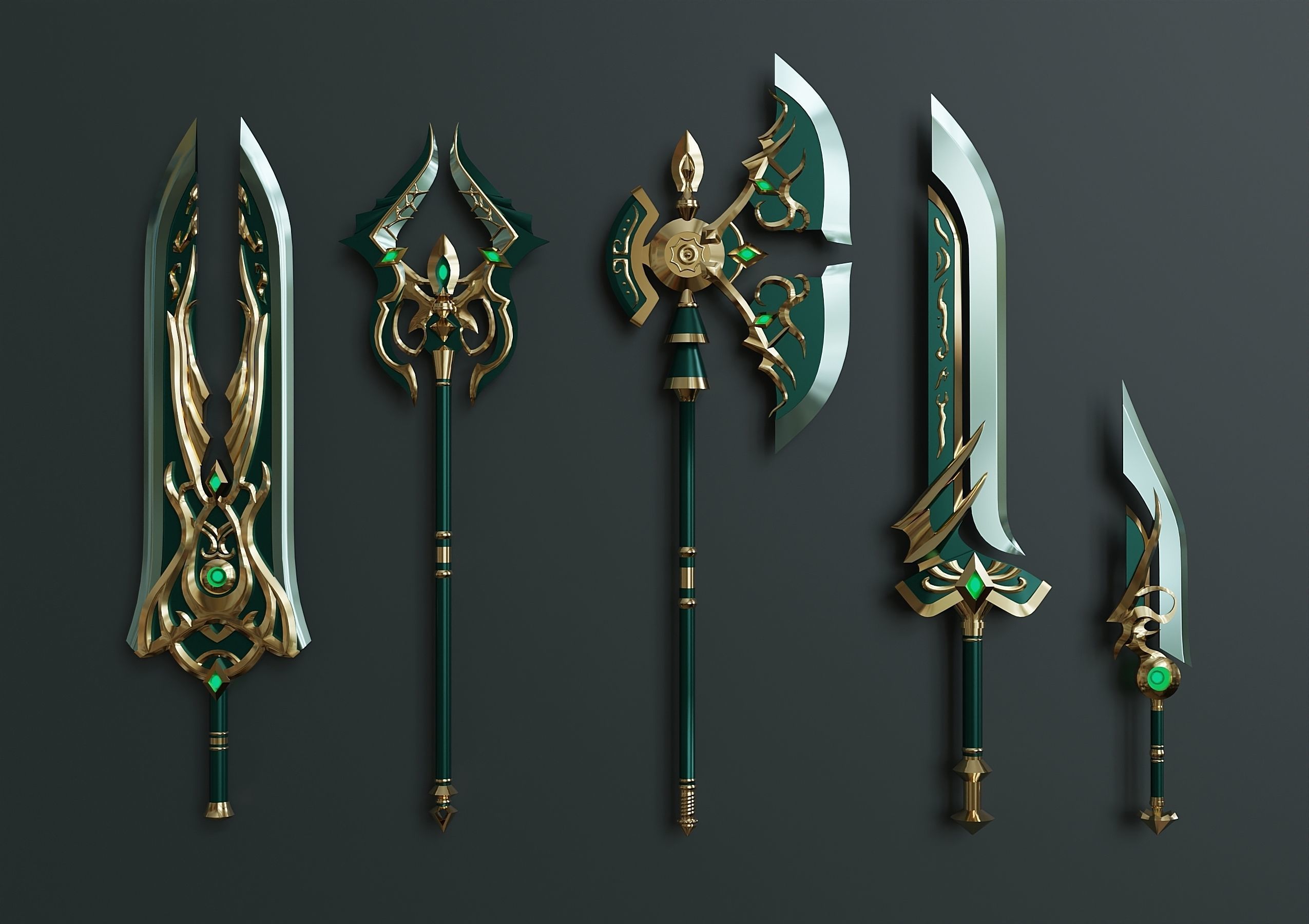 Fantasy weapon set 65 3D model | CGTrader