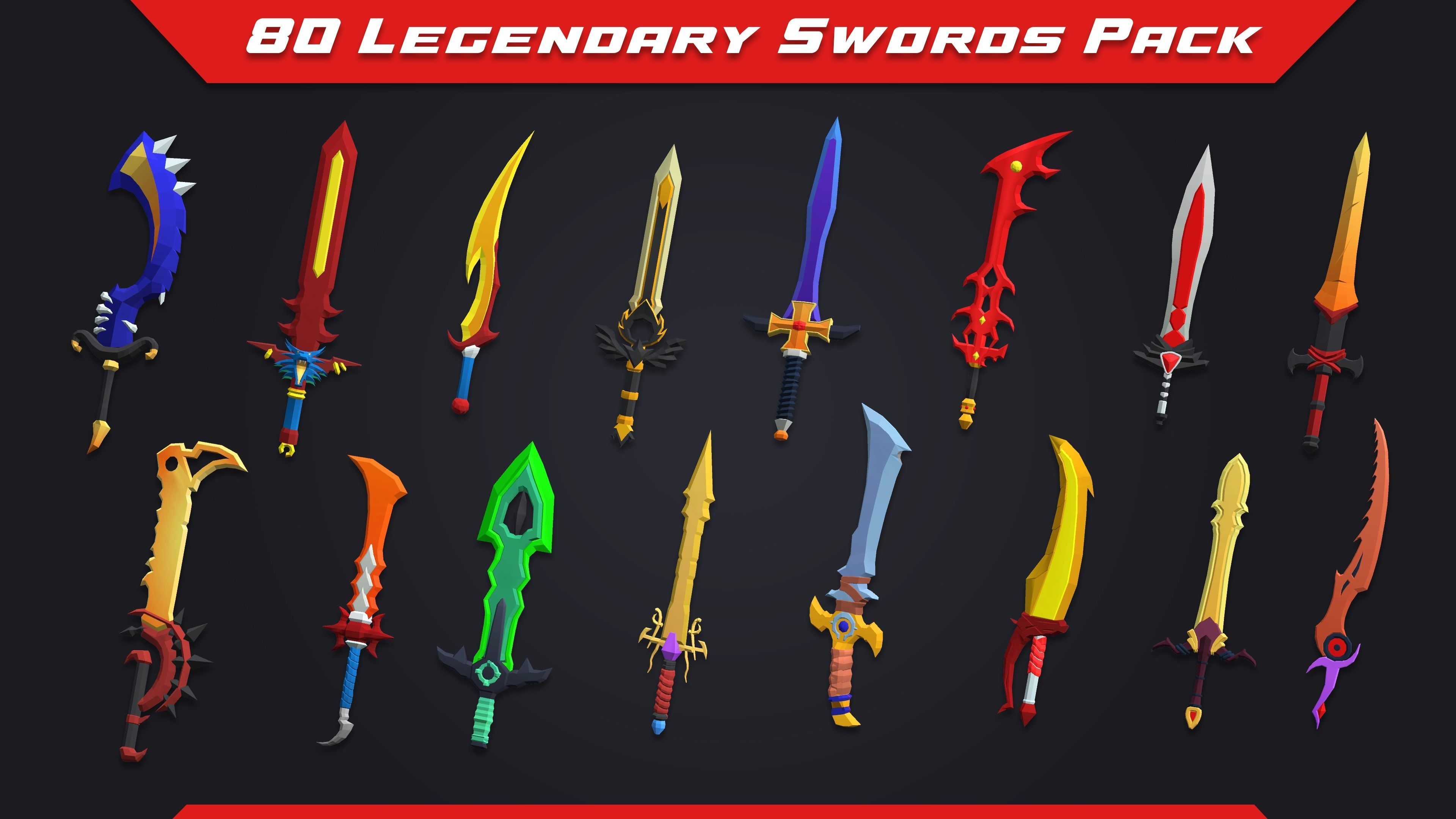 3D model Swords Pack - Legendary Swords VR / AR / low-poly | CGTrader