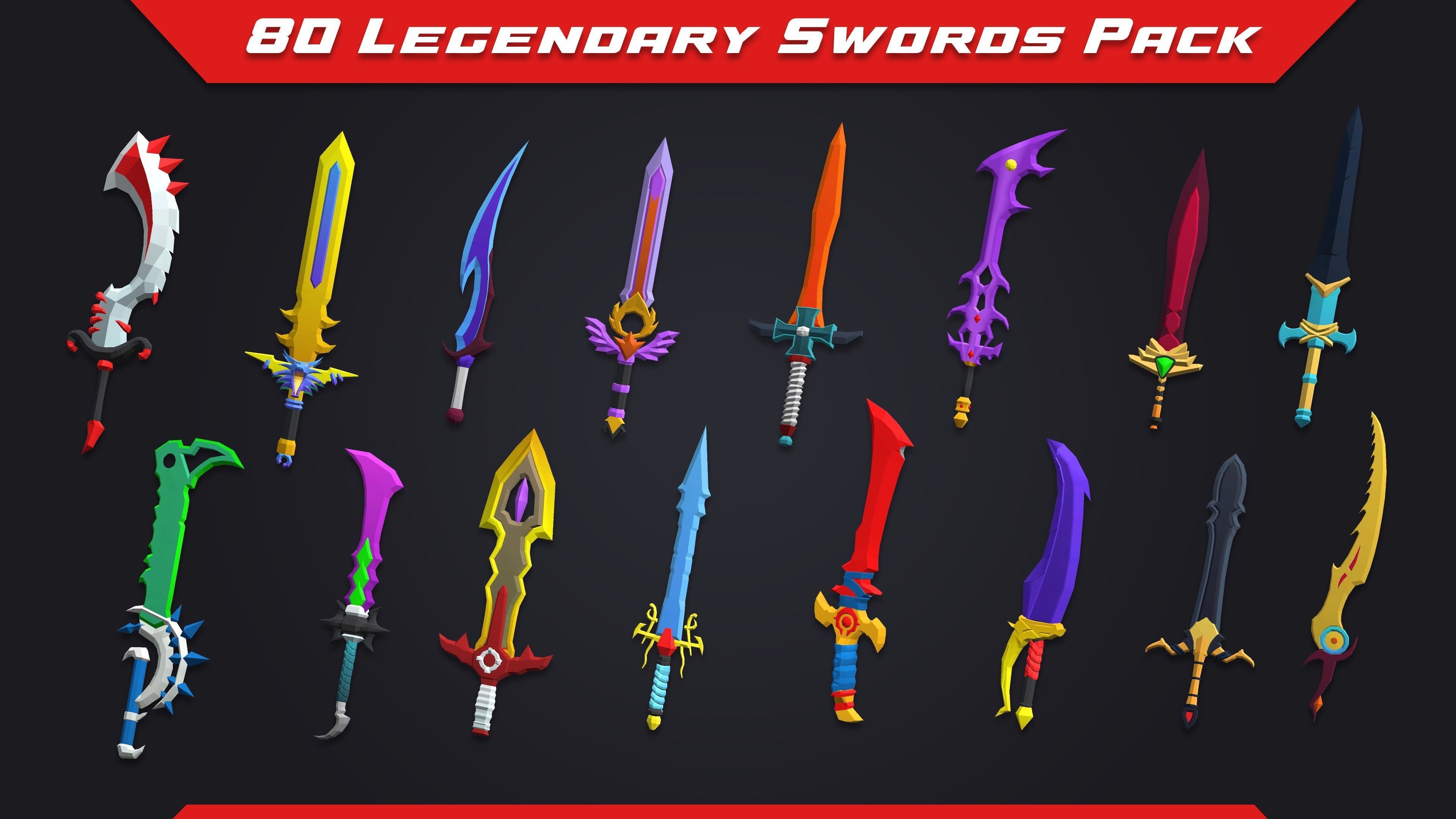 3D model Swords Pack - Legendary Swords VR / AR / low-poly | CGTrader