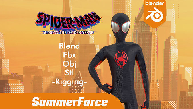 Miles Morales SpiderMan Across the Spider Verse 3D model rigged | CGTrader