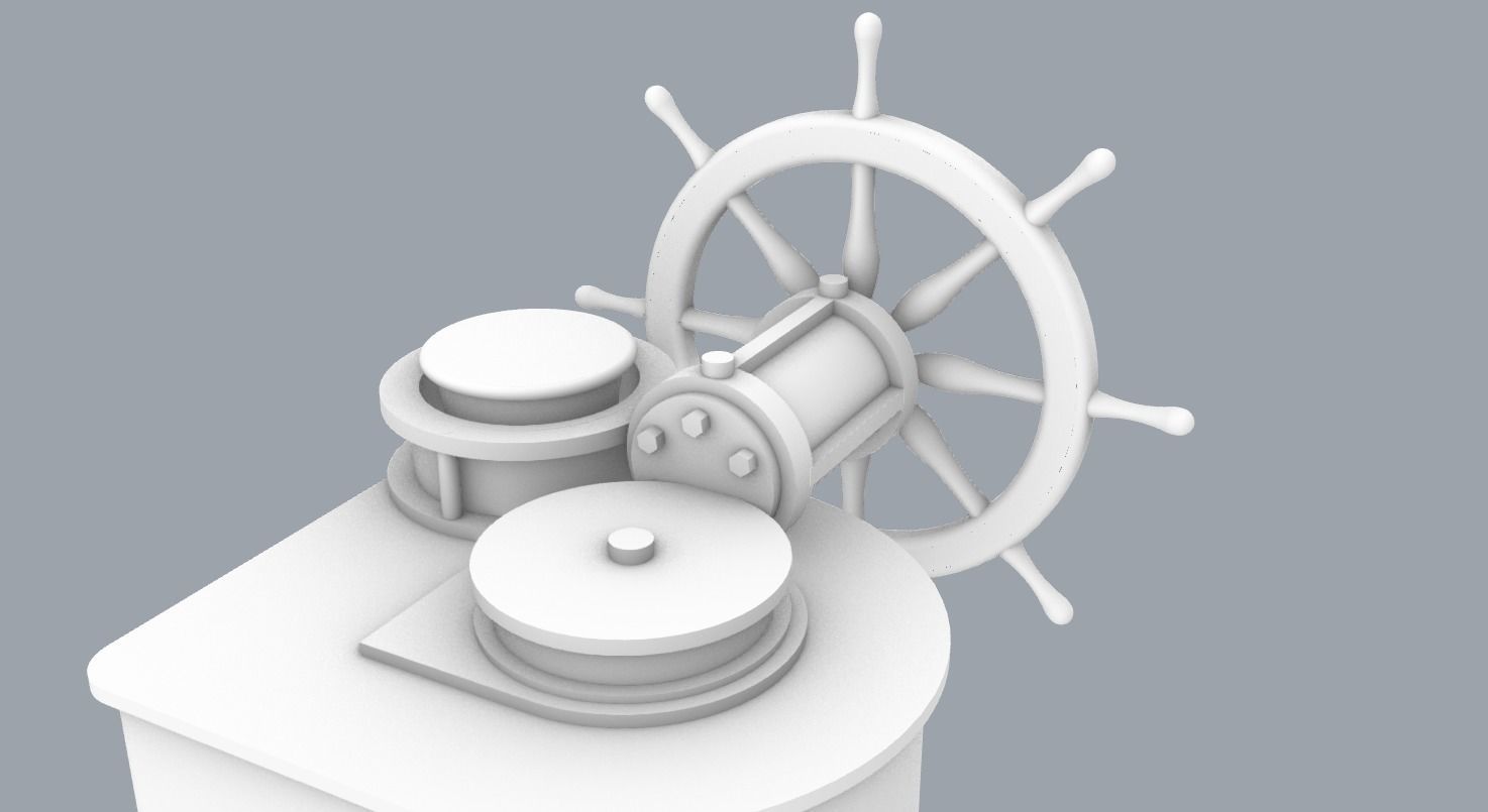 PM Helm with Ships Wheel 3D model 3D printable | CGTrader