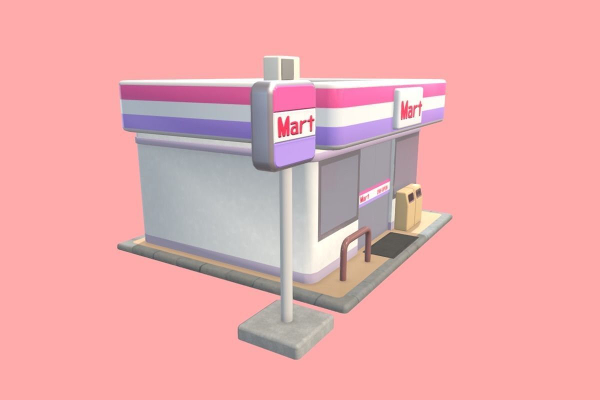 3D model Cute Japanese Convenience Store VR / AR / low-poly | CGTrader