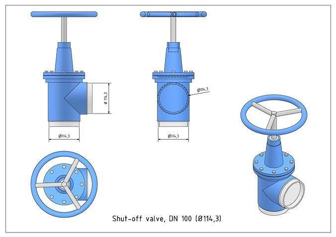 Shut-off valve DN100 3D model | CGTrader