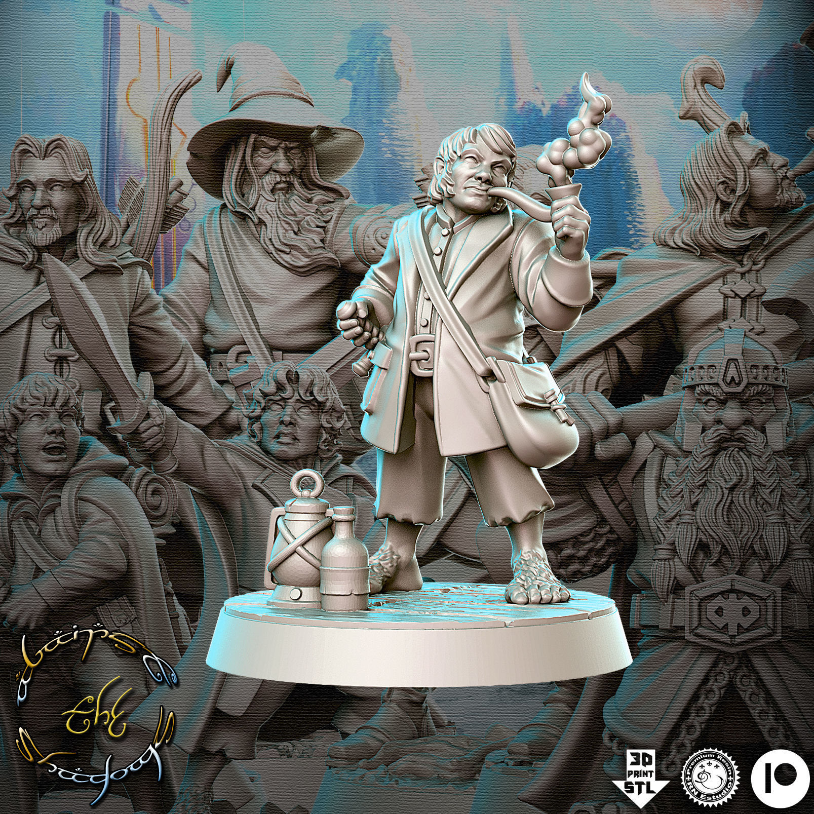 Bilbo The Hobbit The Lord of the Rings LOTR 32mm Pre-supported 3D model ...