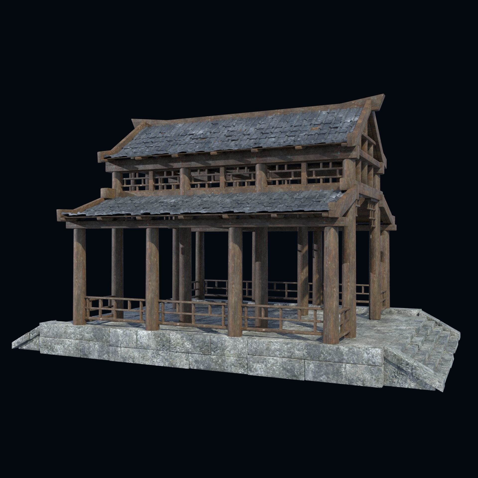 3D model ASIAN JAPAN CONSTRUCTIONS STRUCTURES ORIENTAL COLLECTION VR / AR / low-poly | CGTrader