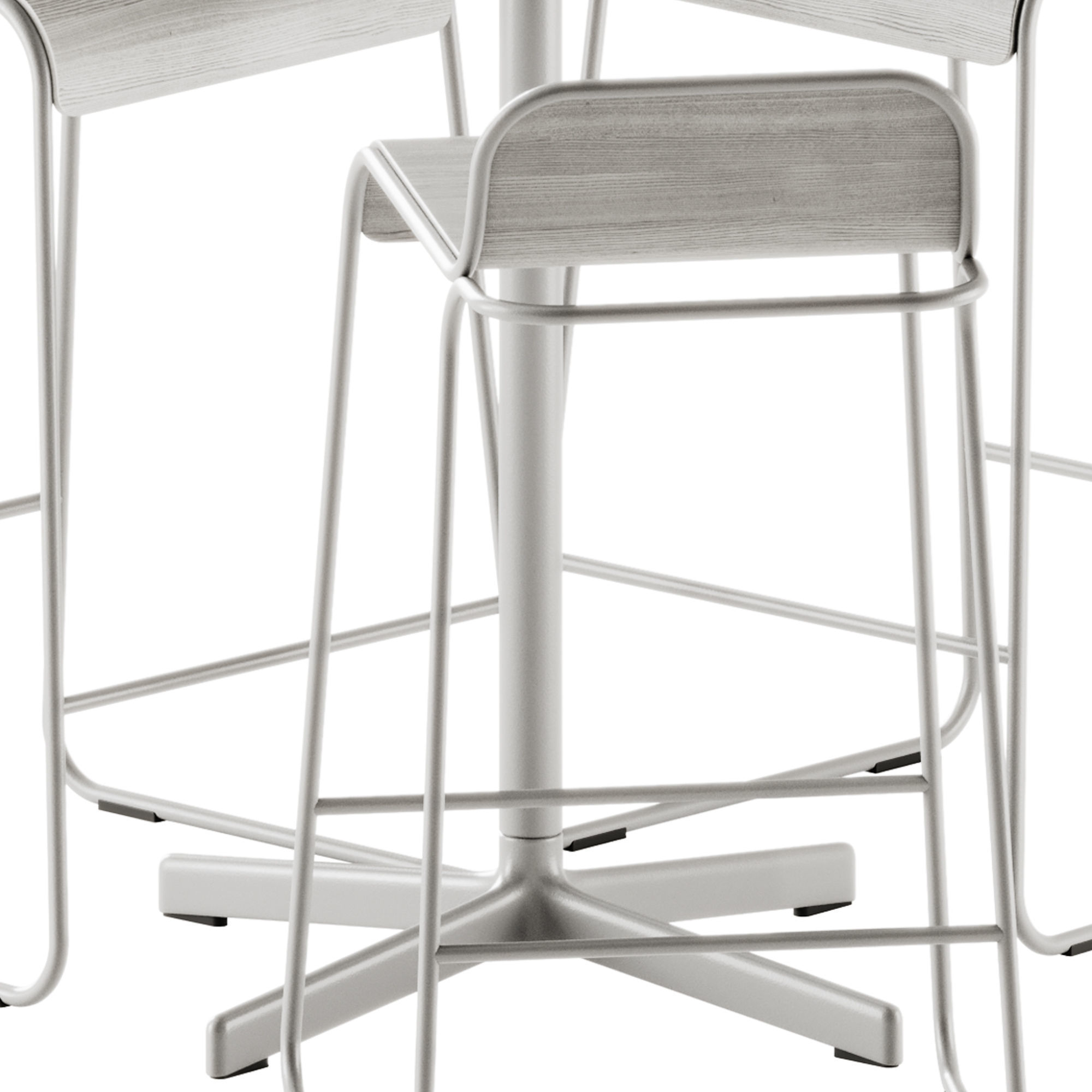 Neu Round Table High by Hay and Flow Aluminium Stool 3D model | CGTrader